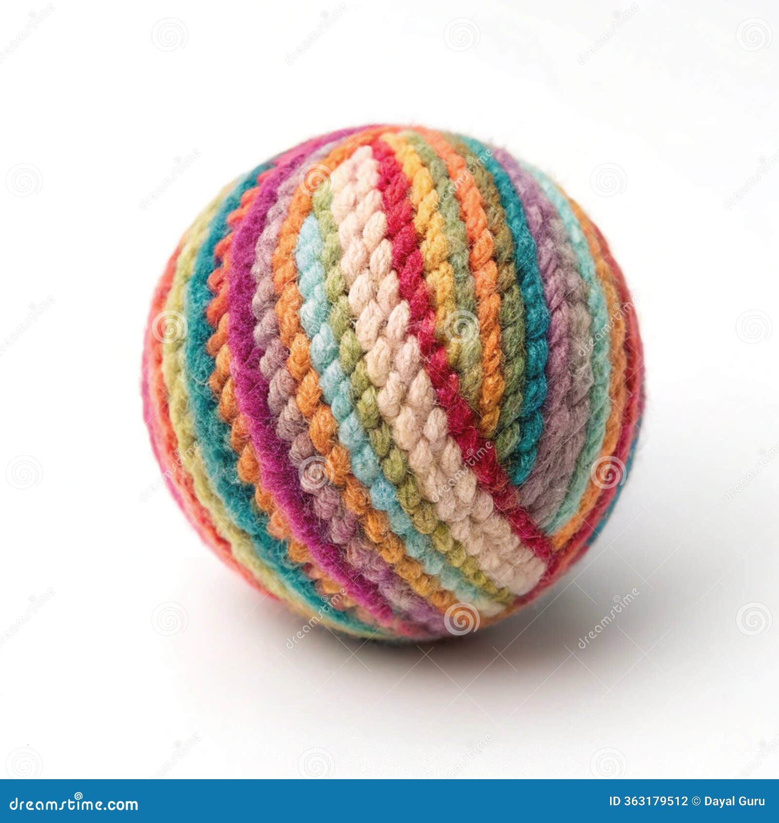 Multicolour Wool Fabric Sphere Isolated on White Background Stock ...