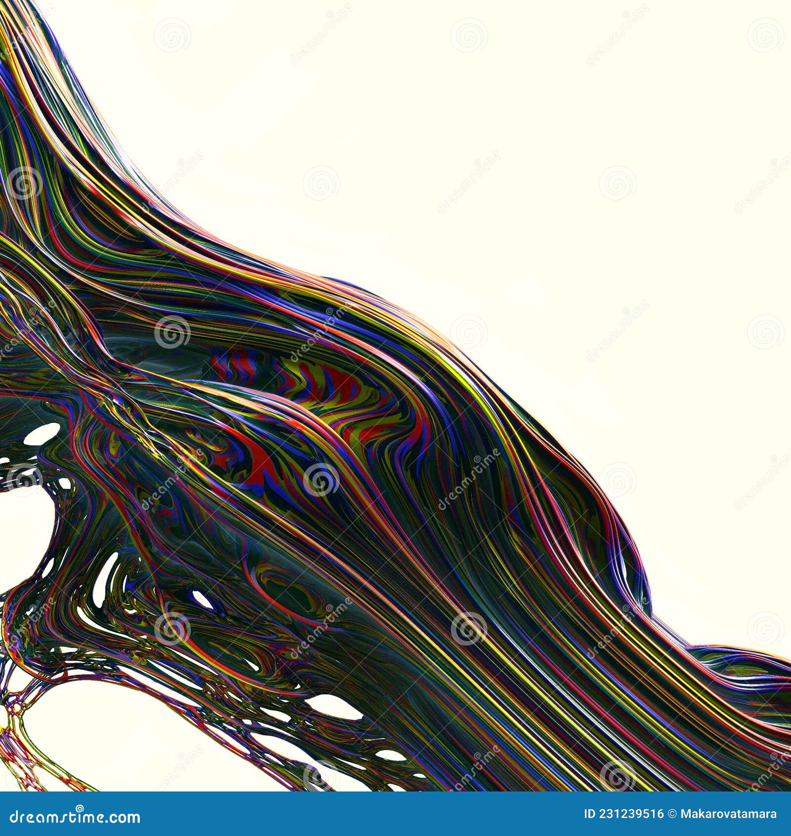 Multicoloured Abstract Twisted Shape Waves for Trendy Design. Isolated ...