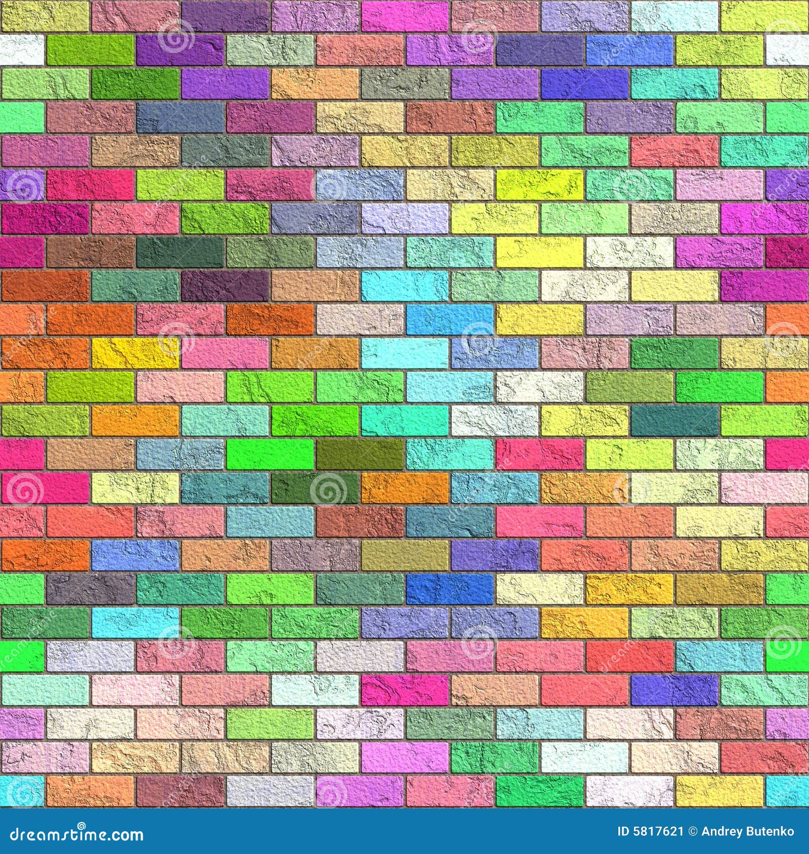 Multicoloured bricks wall stock illustration. Illustration of ceramics ...