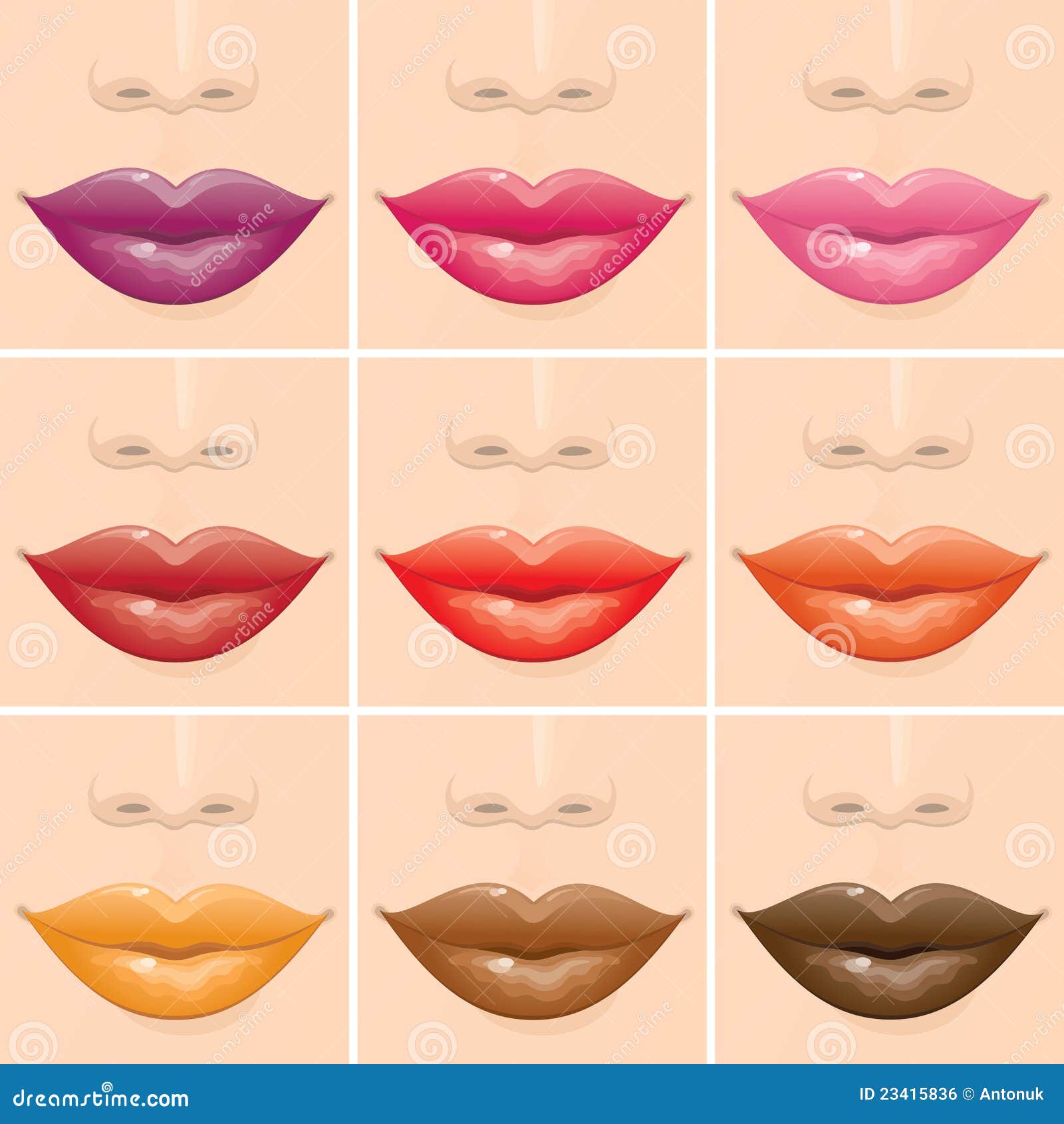 Multicoloured lips stock vector. Illustration of design - 23415836