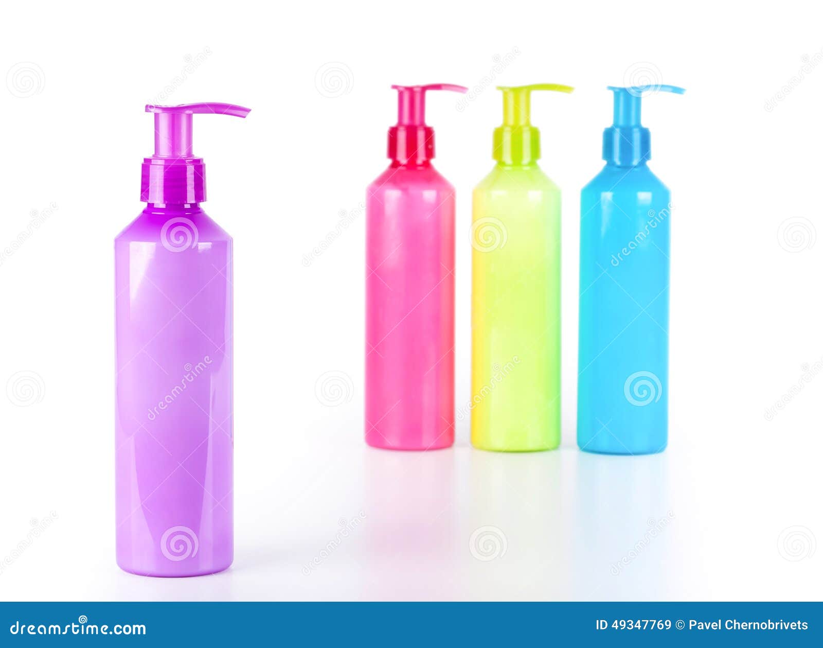 Multicoloured Lotion Bottles Stock Image - Image of cream, liquid: 49347769
