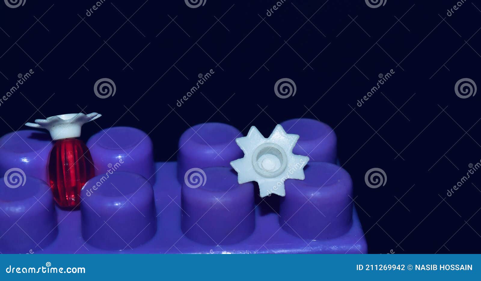 Multicoloured Multiple Plastic Objects with Black Background Stock ...