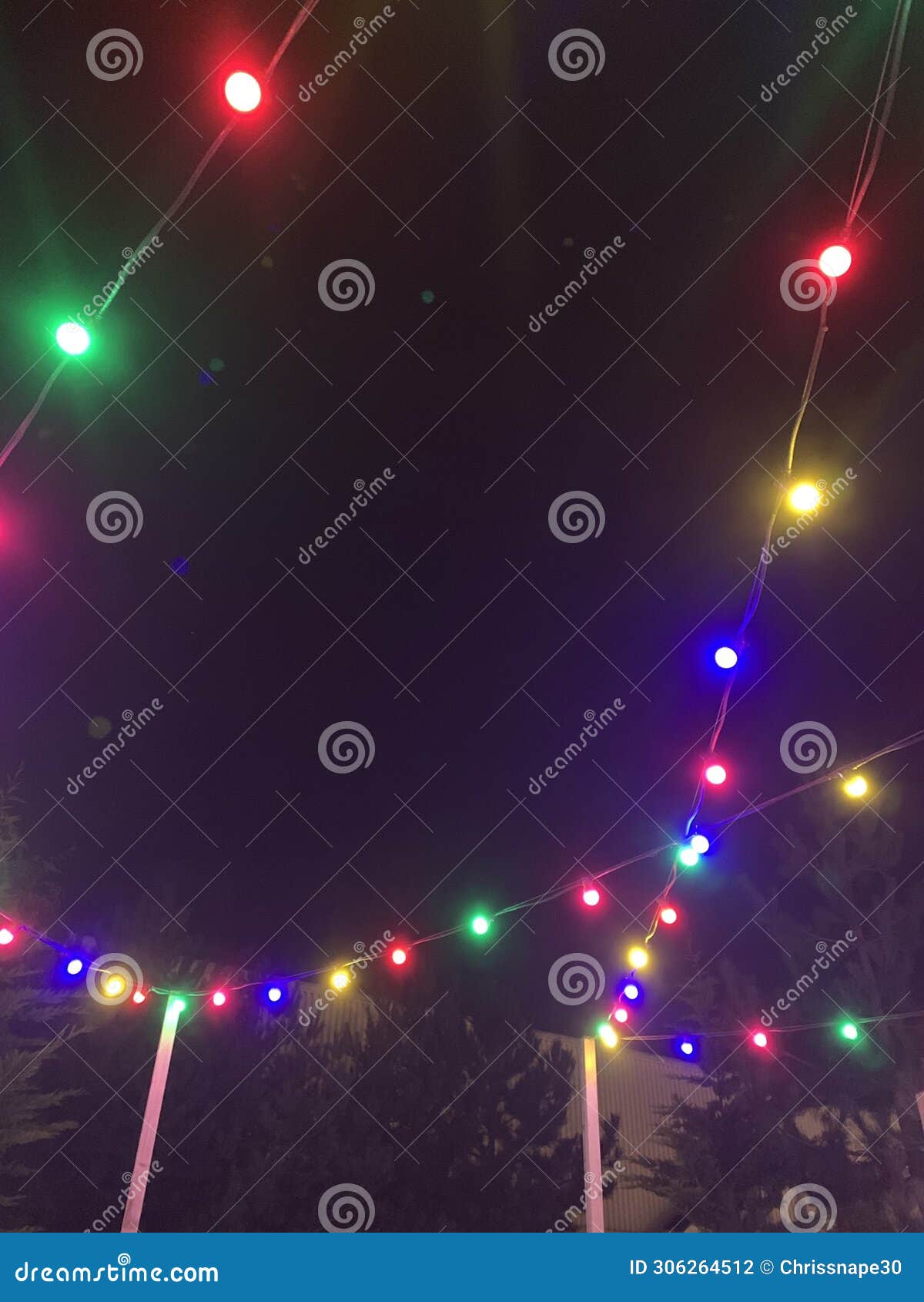 Multicoloured Overhead String Round Lights Stock Photo - Image of dusk ...