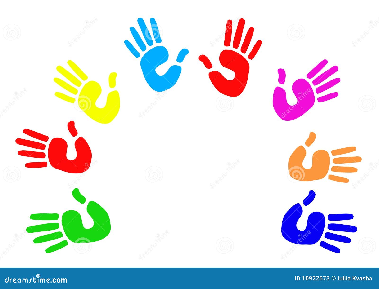 Multicoloured Palm Circle Greeting Stock Illustration - Illustration of ...