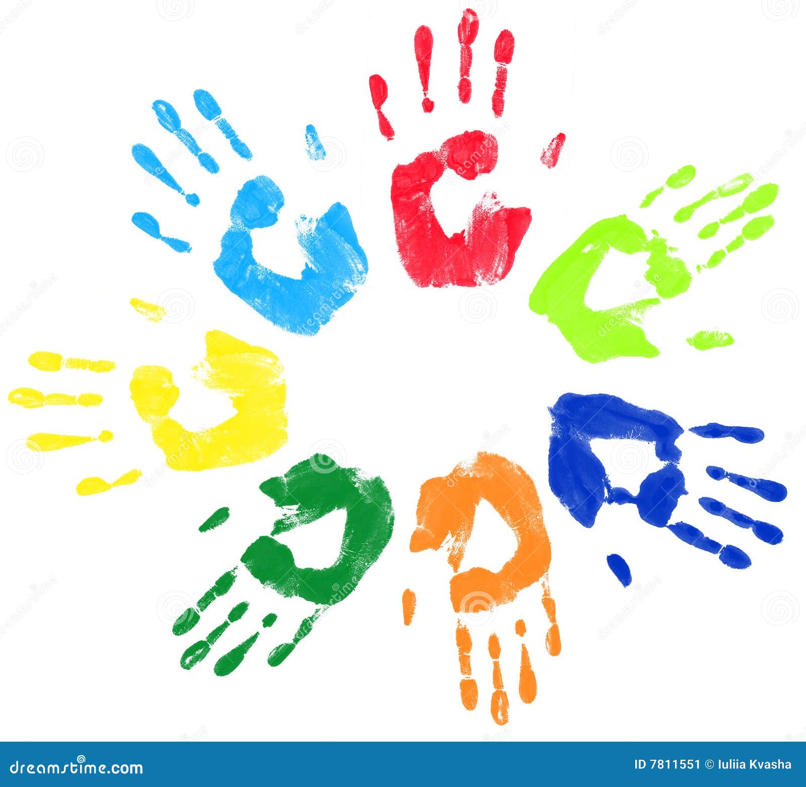 Multicoloured Palm Circle Greeting Stock Illustration - Illustration of ...