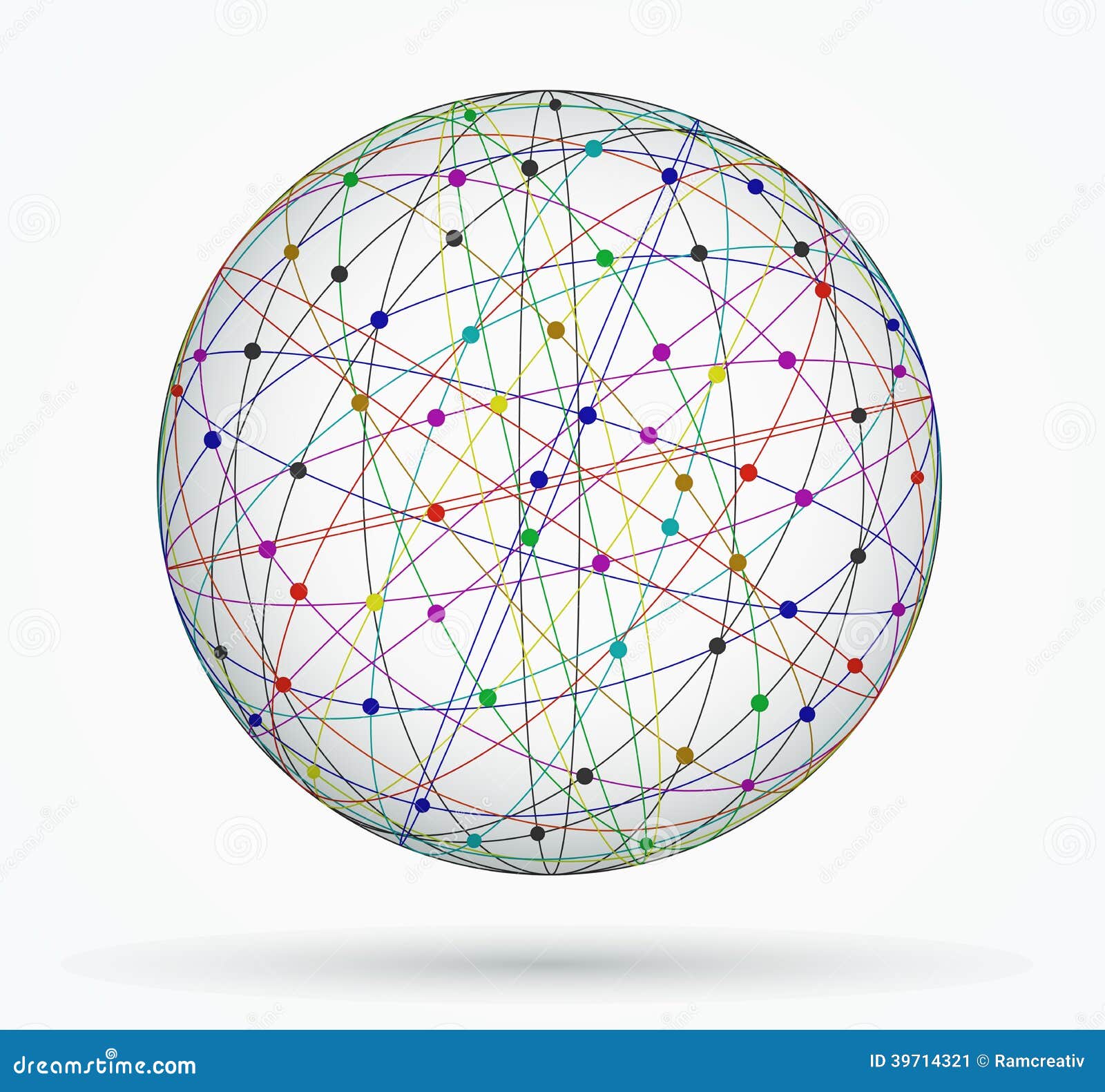 Multicoloured Sphere of Global Digital Connections, Network Stock ...