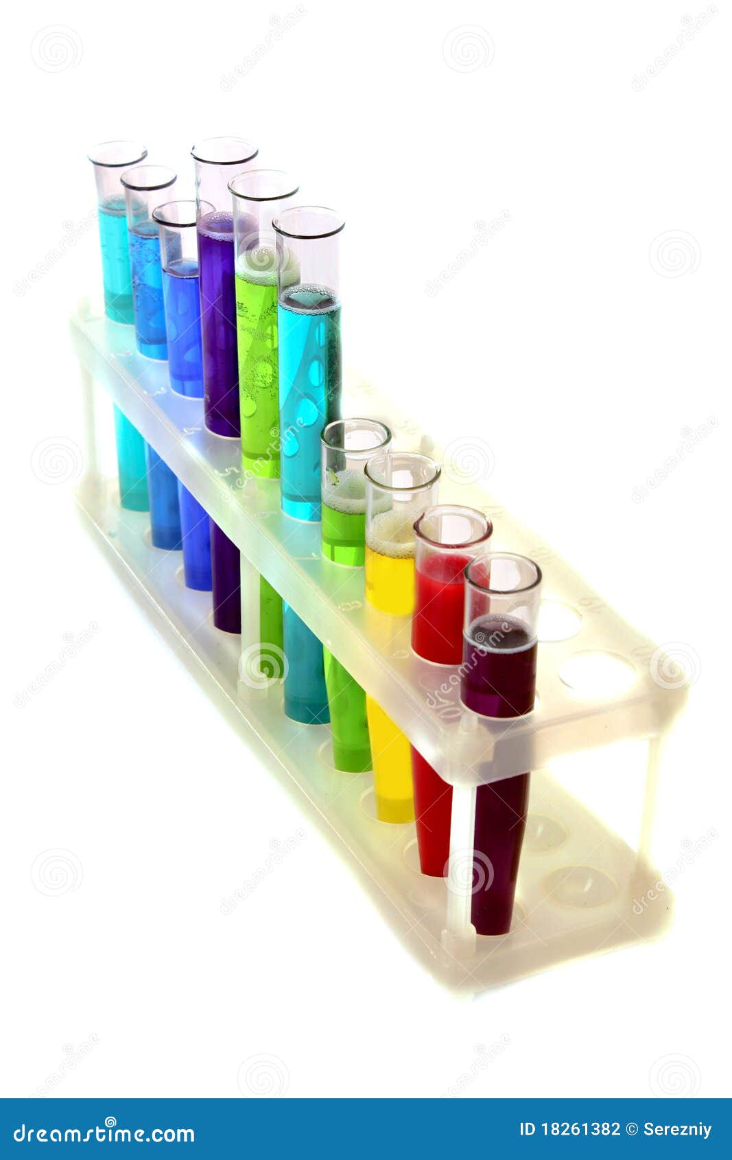 Multicoloured Test Tubes in the Stand Isolated Stock Photo - Image of ...