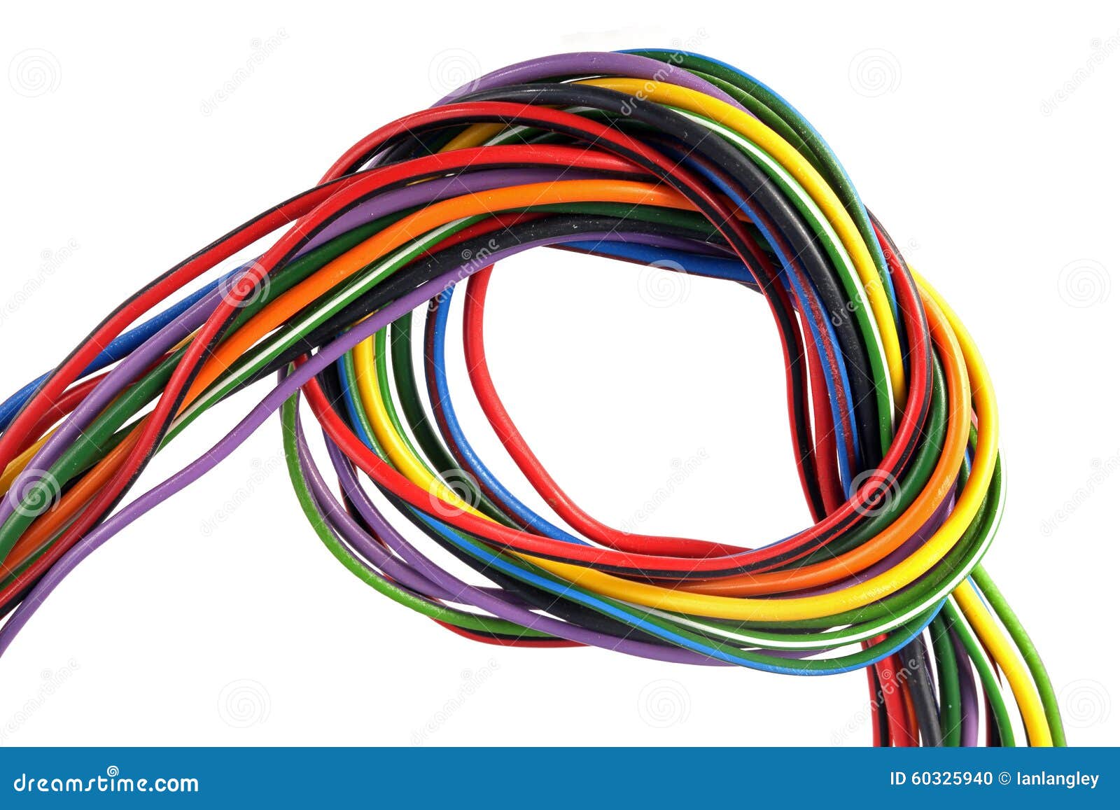 Multicoloured Wire on a White Background Stock Photo - Image of ...