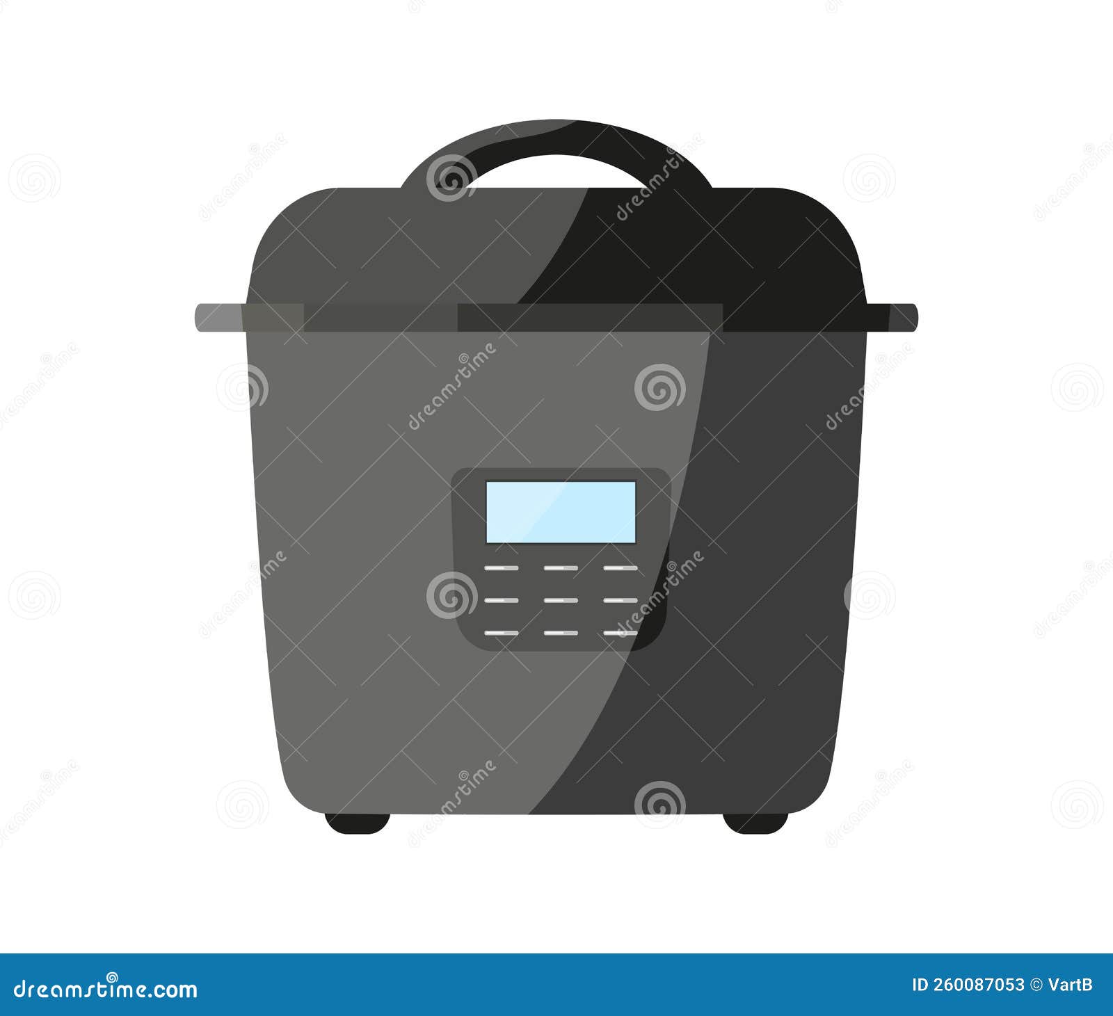 Multicooker Food Automatic Tech Cooker Black Flat Stock Vector ...