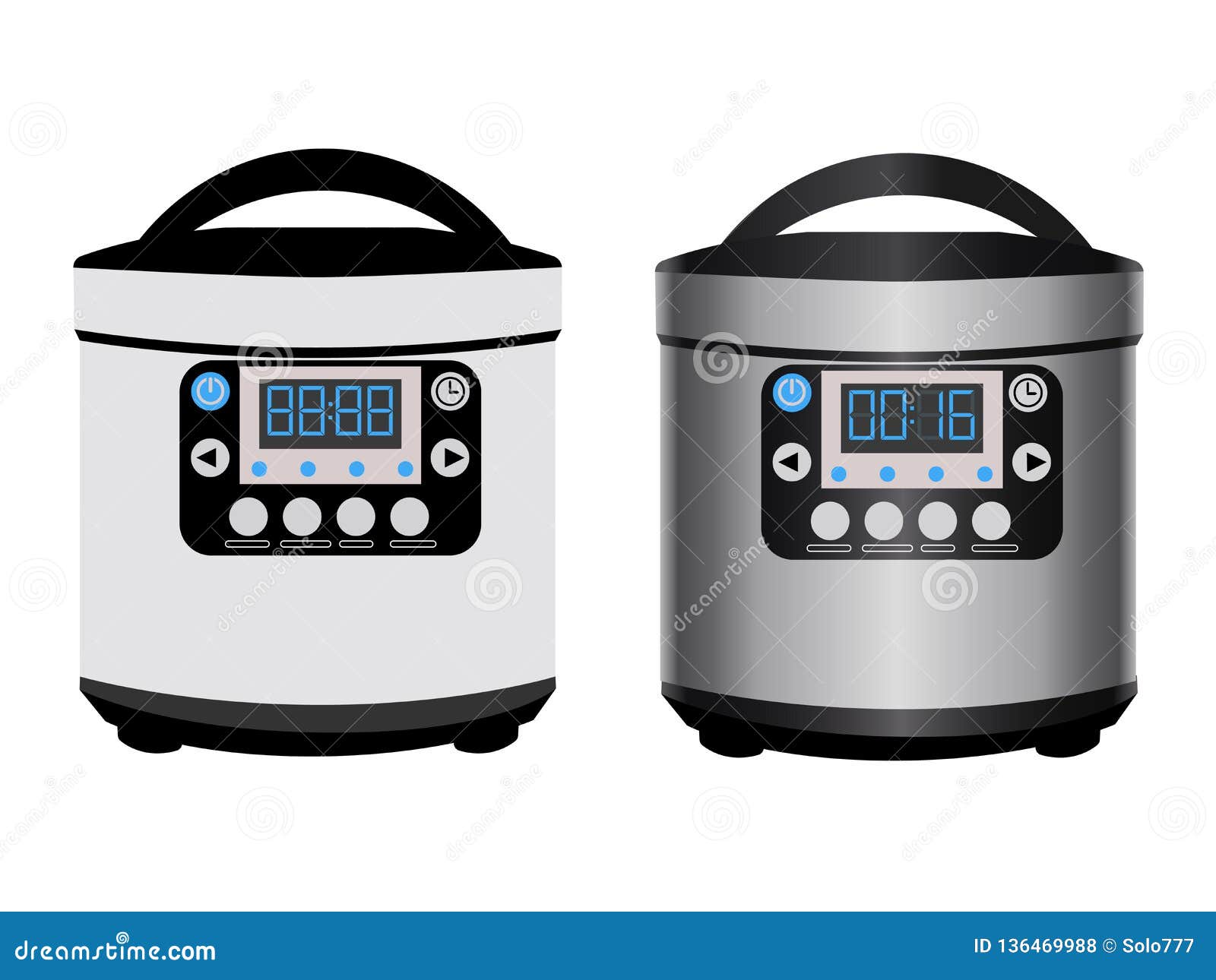 Multicooker - Kitchen Appliances for Automatic Cooking - Vector ...