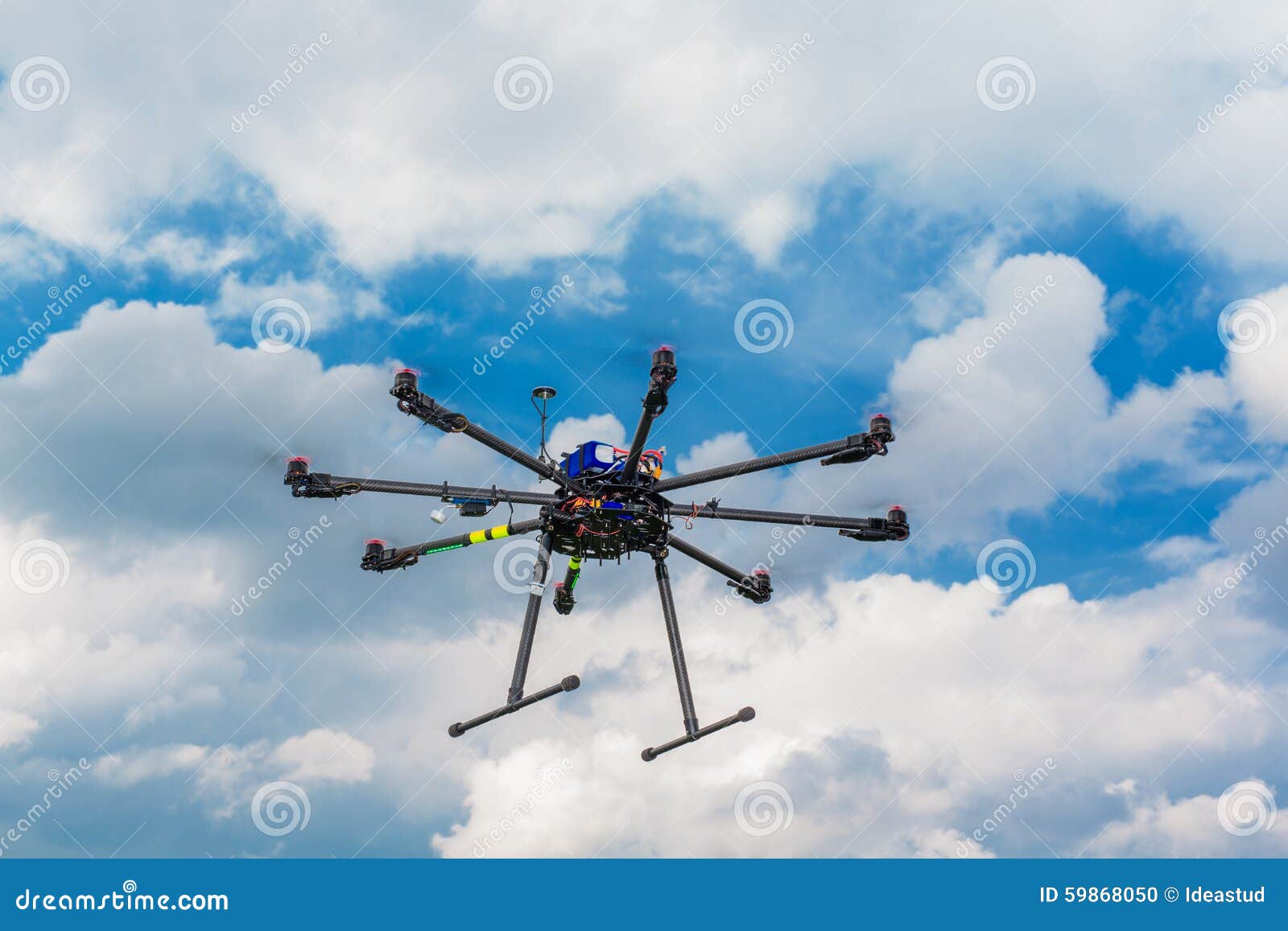 Multicopter in flight stock photo. Image of vehicle, aerial - 59868050