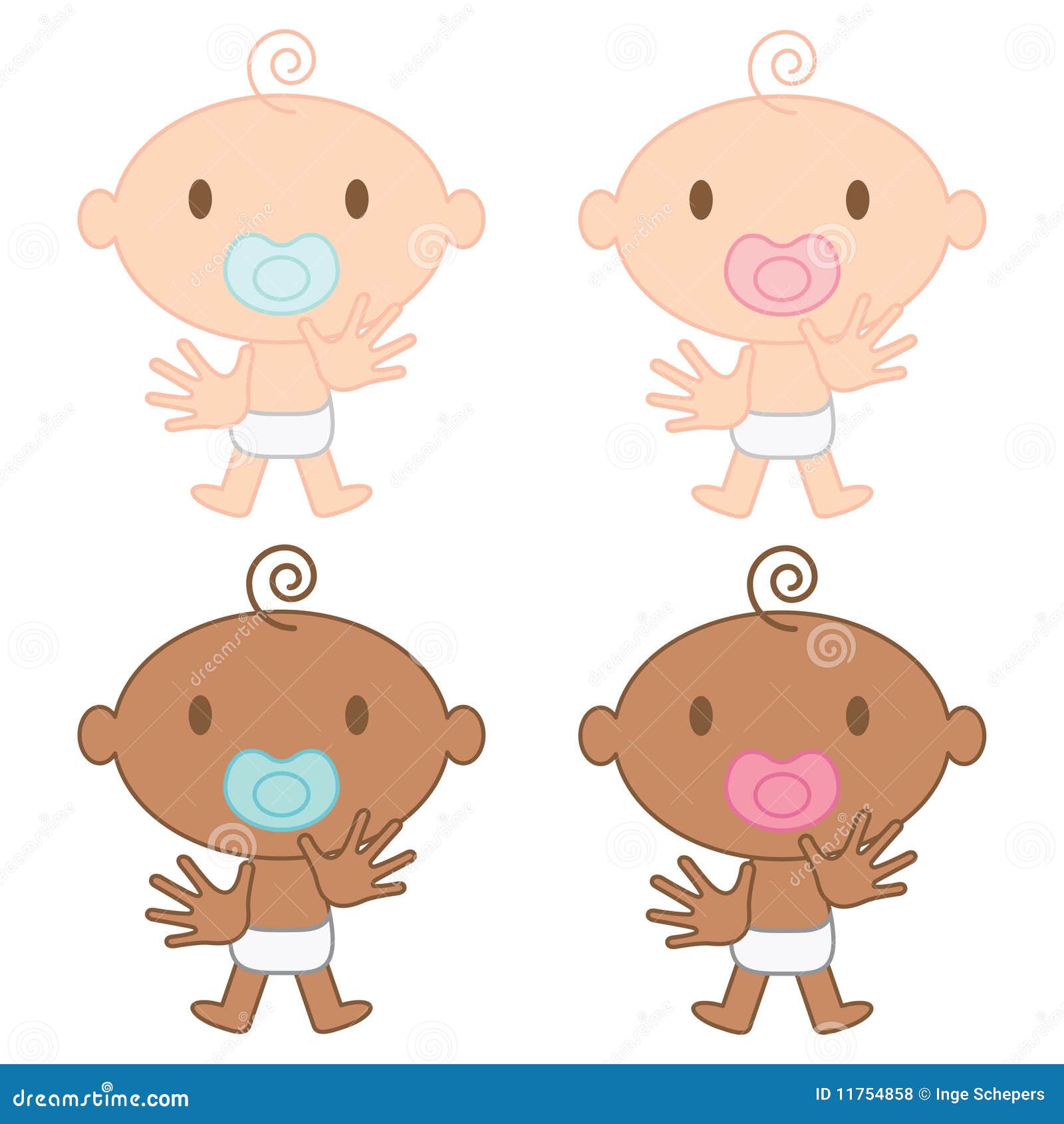 Multicultural Babies Illustration Stock Vector - Illustration of hand ...