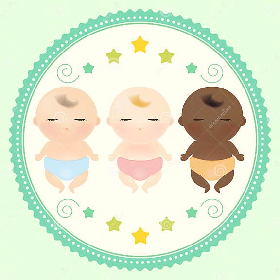 Multicultural Babies Sleeping. Stock Vector - Illustration of cartoon ...