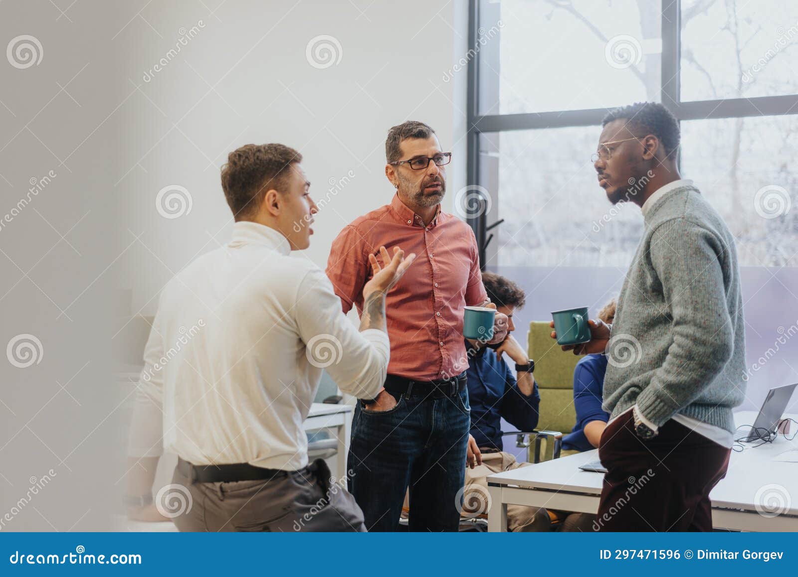 Multicultural Business Team Collaborating in Productive Corporate ...