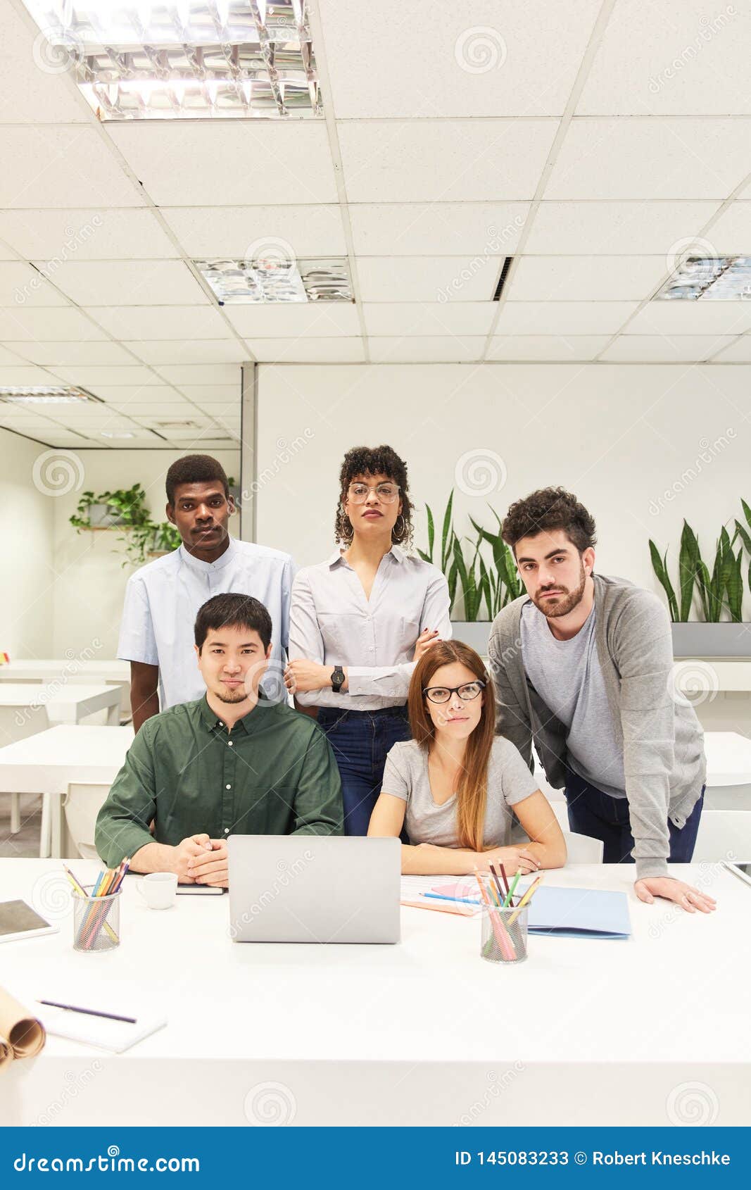 Multicultural Business Team in Coworking Office Stock Image - Image of ...