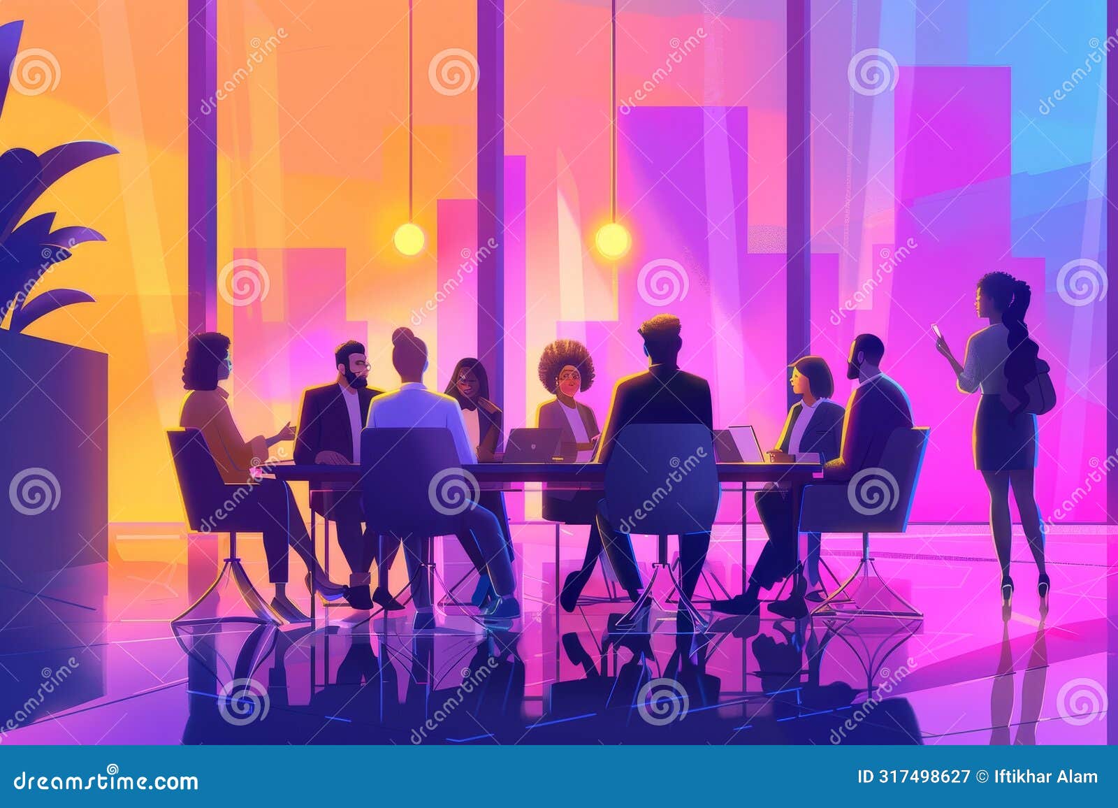 Multicultural Business Team Discussing Ideas and Collaborating Around a ...