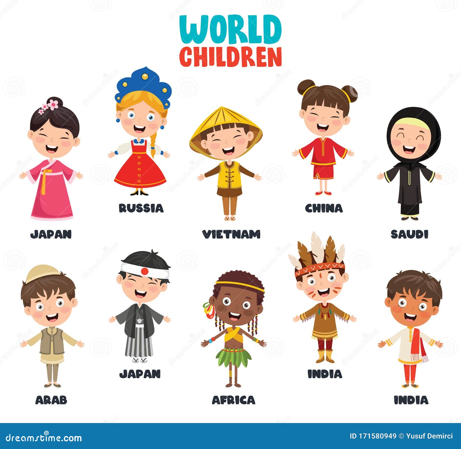 Multicultural Characters of the World Stock Vector - Illustration of ...
