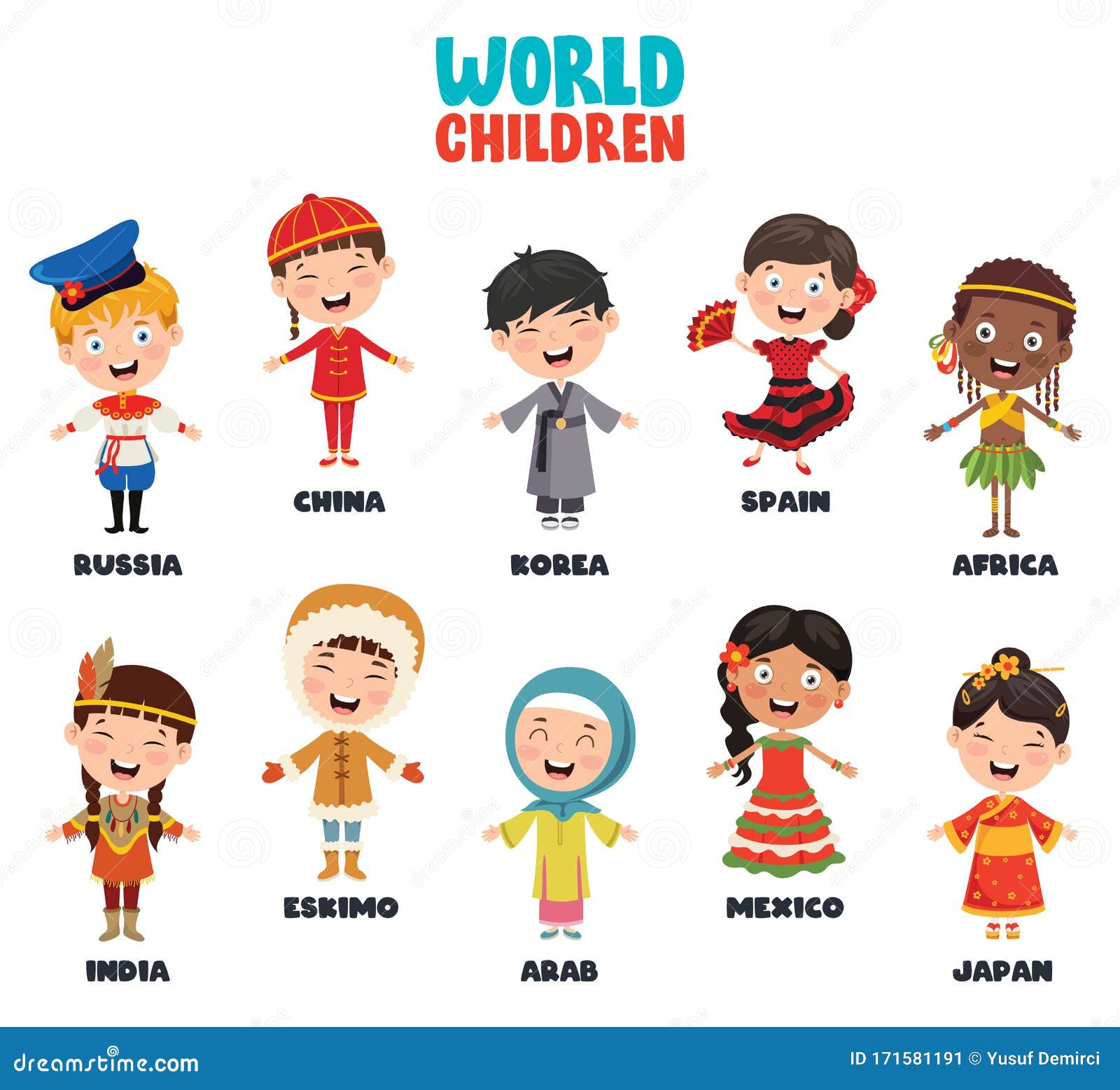 Multicultural Characters Of The World Cartoon Vector | CartoonDealer ...