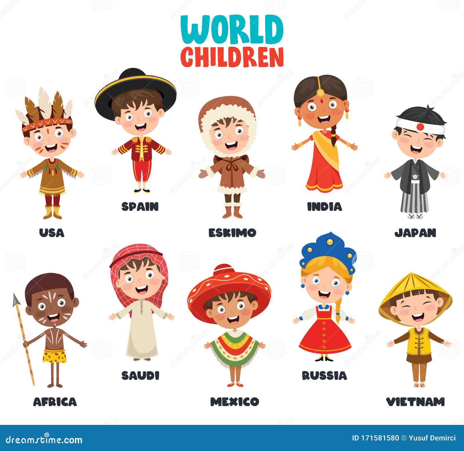 Multicultural Characters Of The World Cartoon Vector | CartoonDealer ...