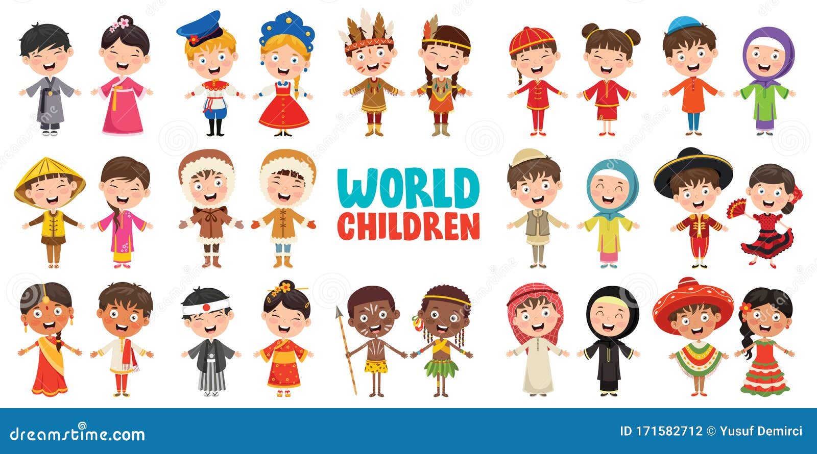 Multicultural Characters World Stock Illustrations – 332 Multicultural ...