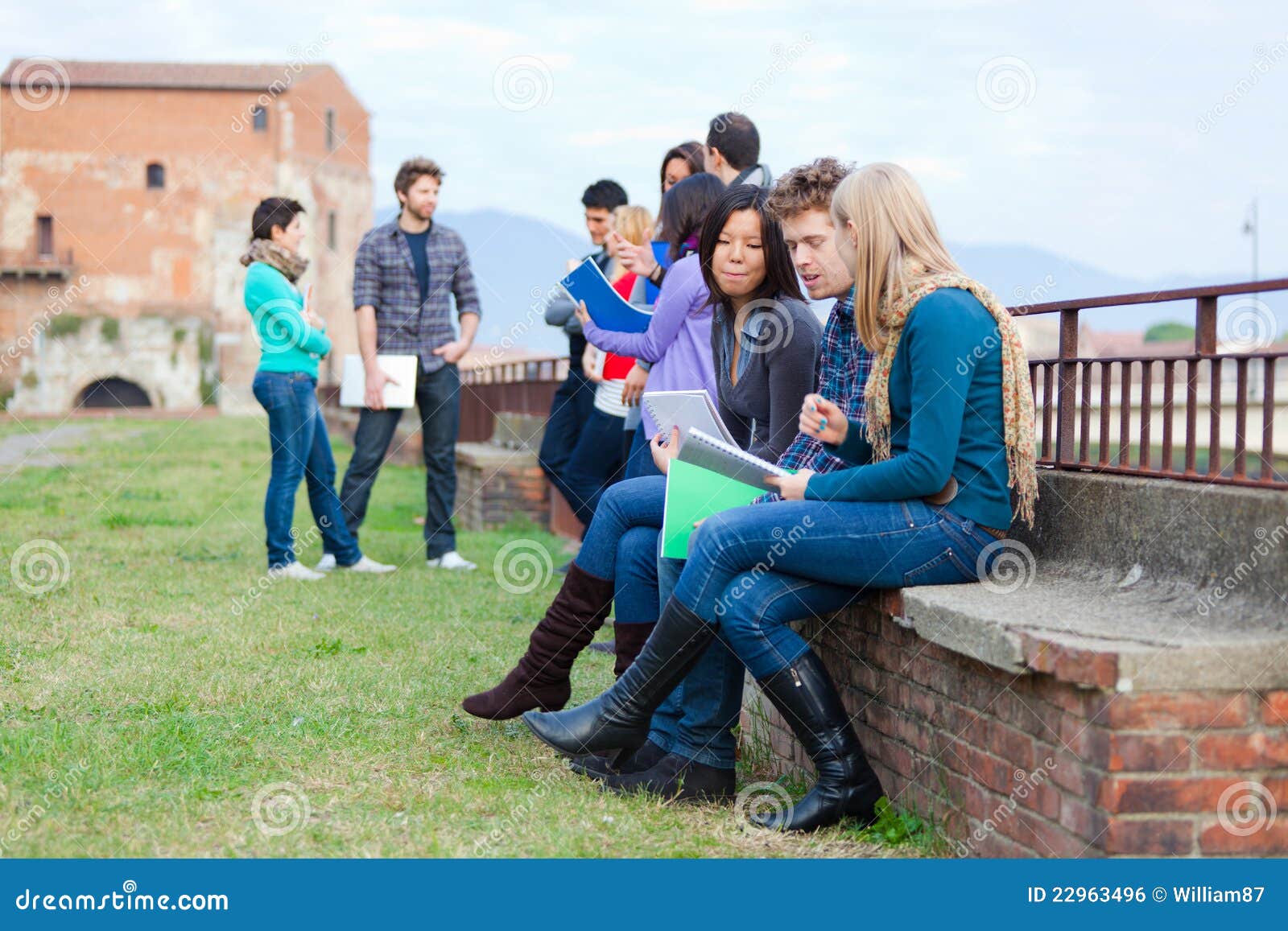 Multicultural College Students at Park Stock Photo - Image of campus ...