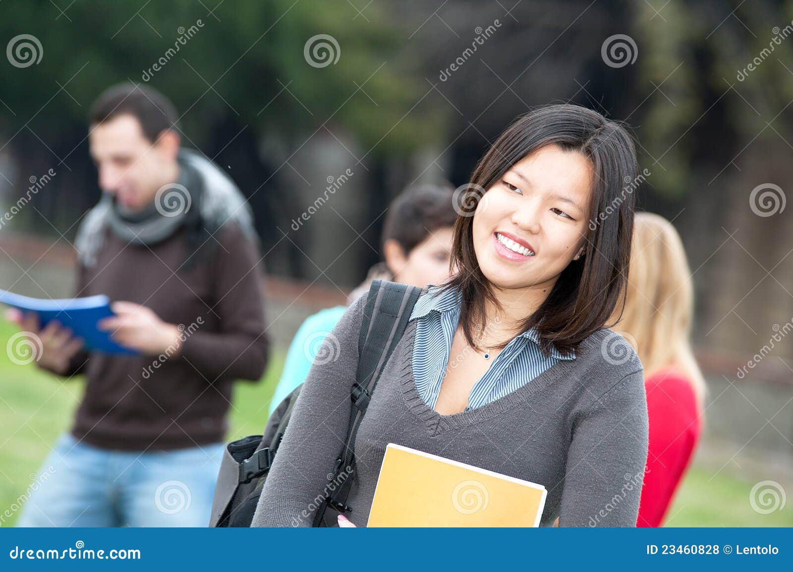 Multicultural College Students at Park Stock Photo - Image of ...
