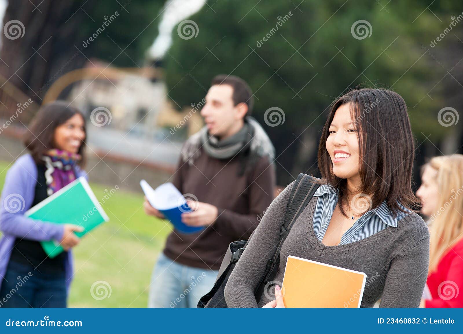 Multicultural College Students at Park Stock Photo - Image of break ...