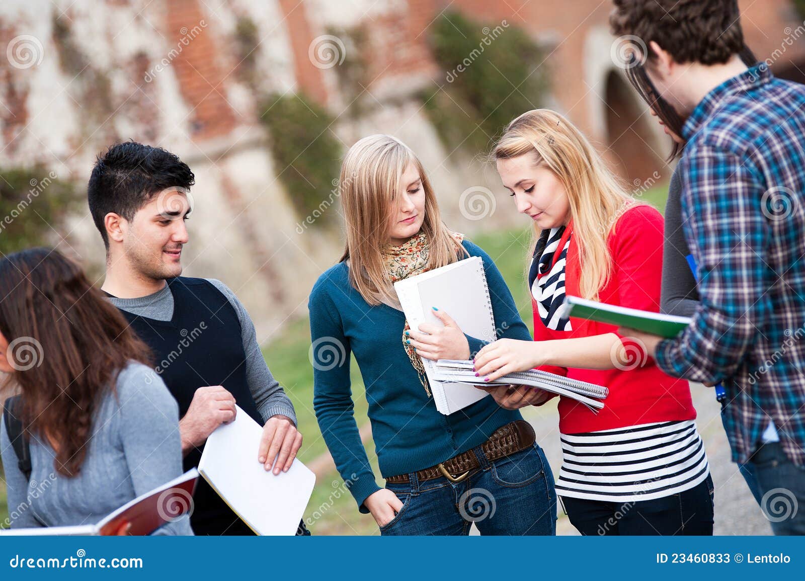 Multicultural College Students at Park Stock Image - Image of enjoyment ...