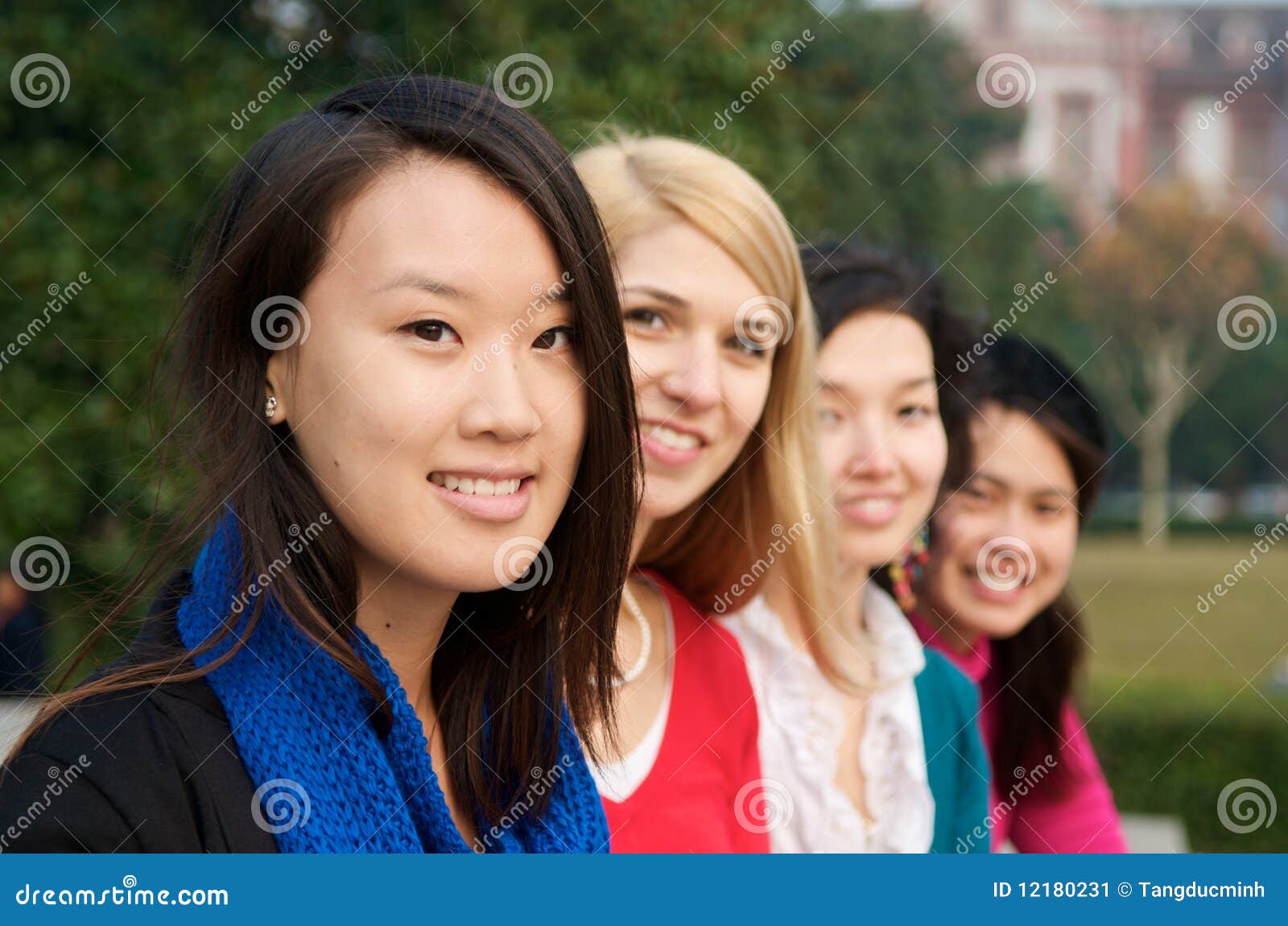 Multicultural Girls in College Stock Image - Image of attractive ...
