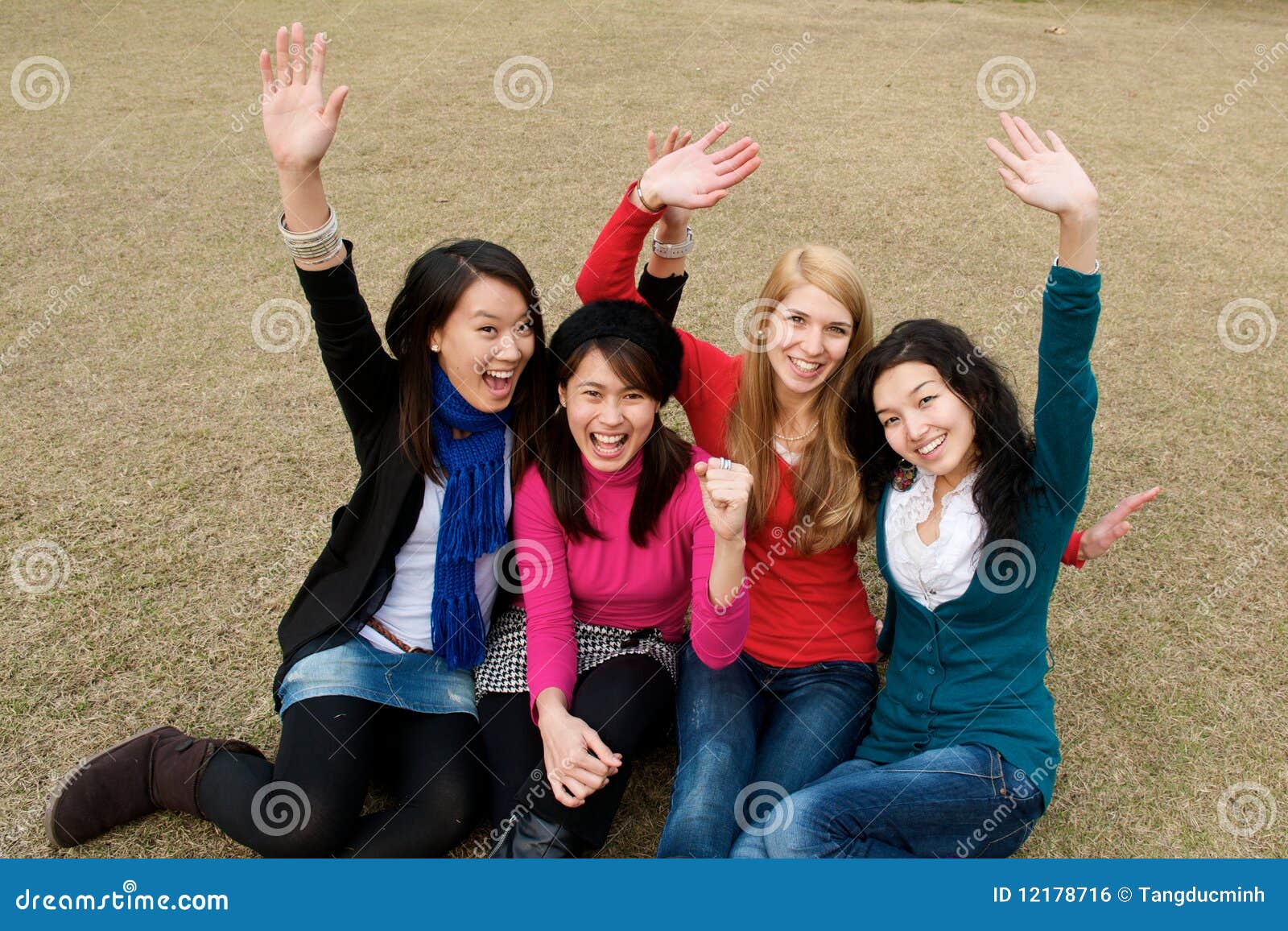Multicultural Girls in College Cheering Stock Photo - Image of healthy ...