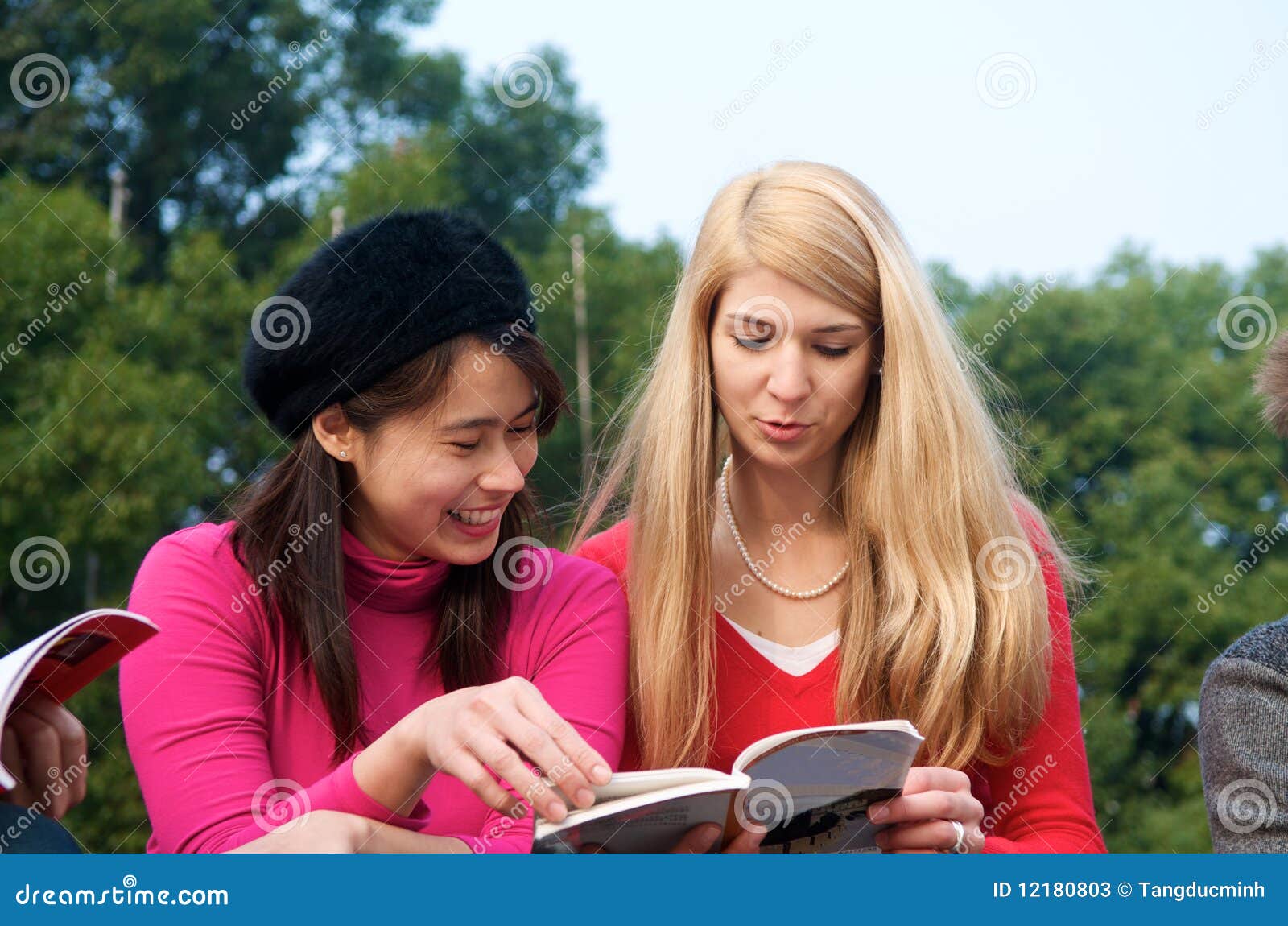 Multicultural Girls Studying in College Stock Image - Image of studying ...