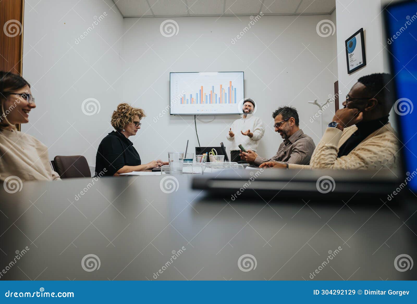 Multicultural Group of Business Professionals Collaborating in an ...