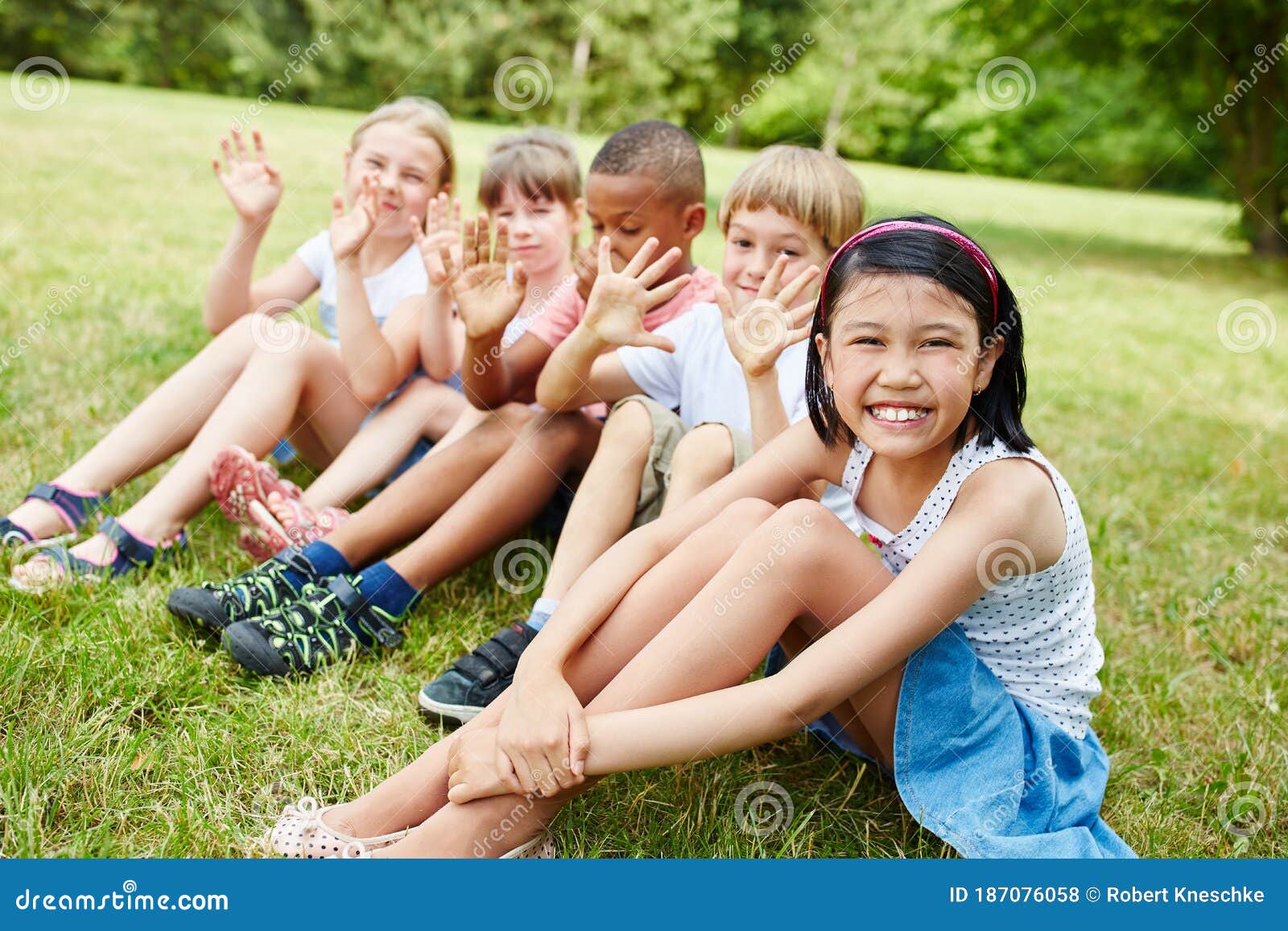 Multicultural Group of Children is Happy Stock Photo - Image of summer ...