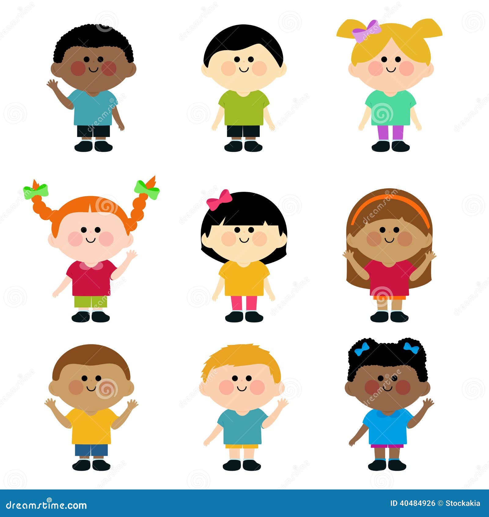 Diverse Group of Children. Happy Multi Racial Kids, Boys and Girls ...