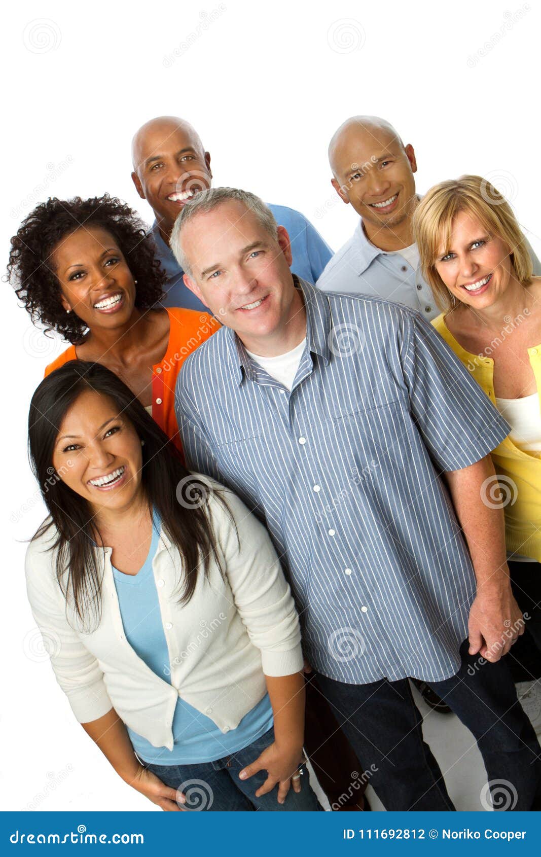 Multicultural Group of People Isolated on White. Stock Photo - Image of ...