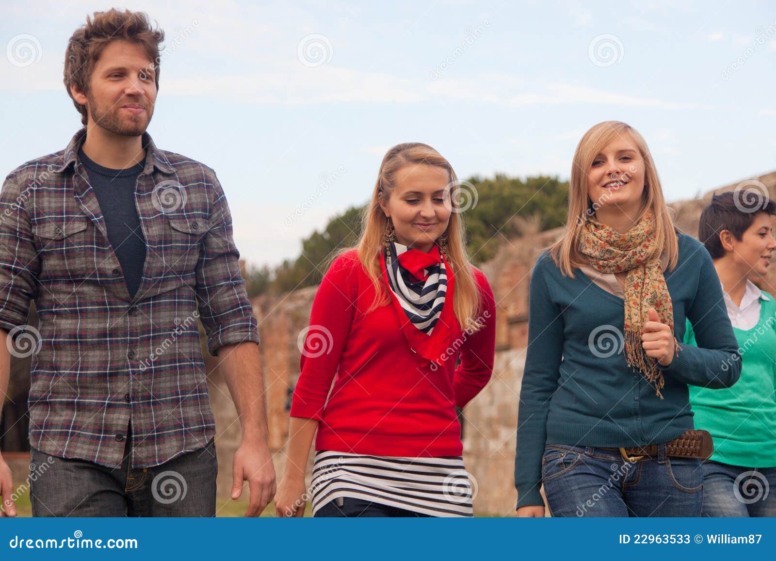 Multicultural Group of People Walking Together Stock Image - Image of ...