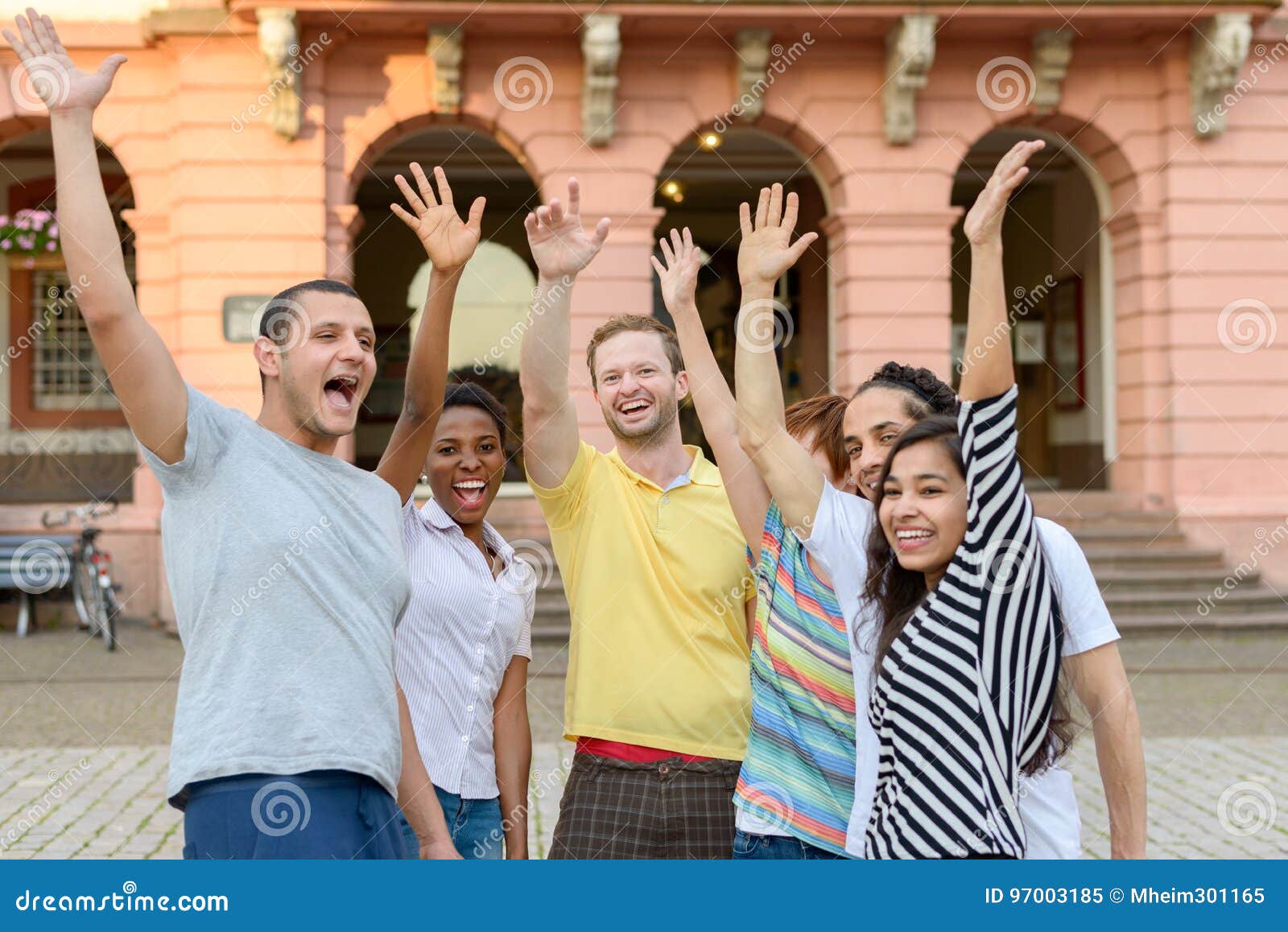 People Waving American Flags At Passing Pontoon Parade As They Sit On ...