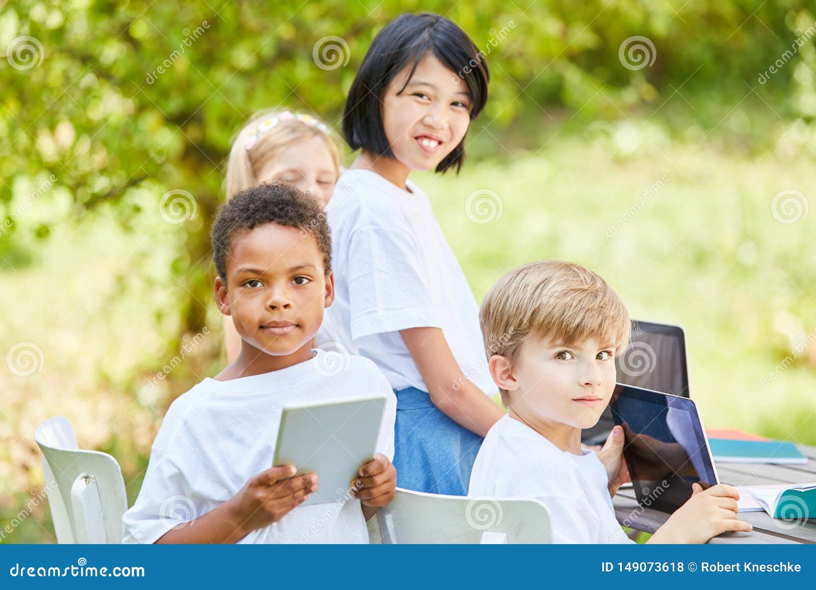 Multicultural Group of Pupils in Computer Class Stock Photo - Image of ...