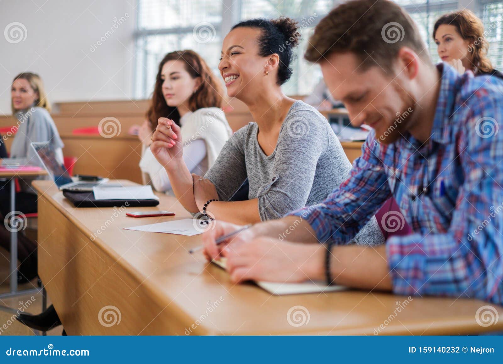 Multinational Group of Students in an Auditorium Stock Photo - Image of ...