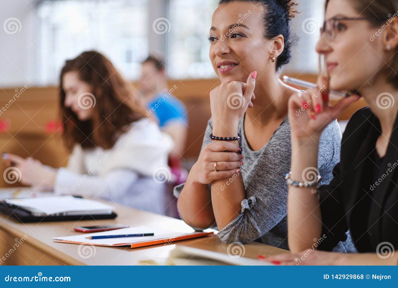 Multinational Group of Students in an Auditorium Stock Photo - Image of ...