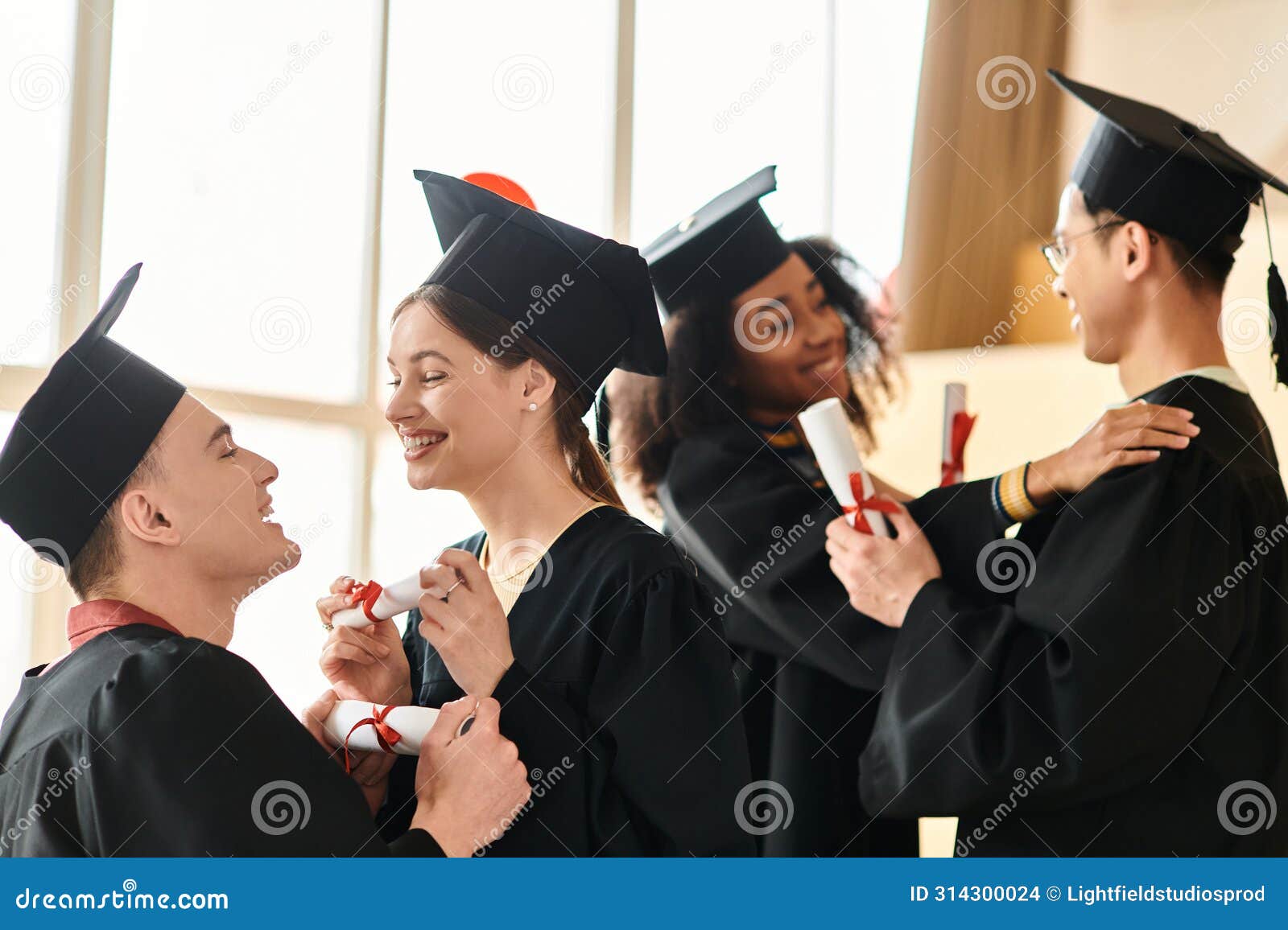 A Multicultural Group of Students in Stock Photo - Image of completion ...