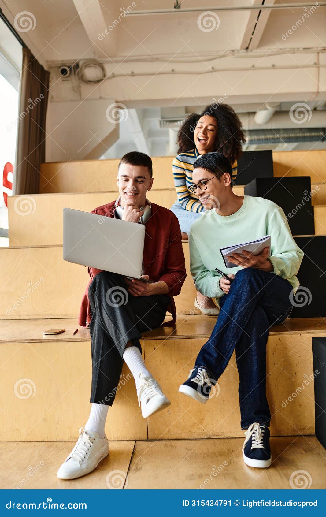 A Multicultural Group of Students Sitting Stock Image - Image of ...