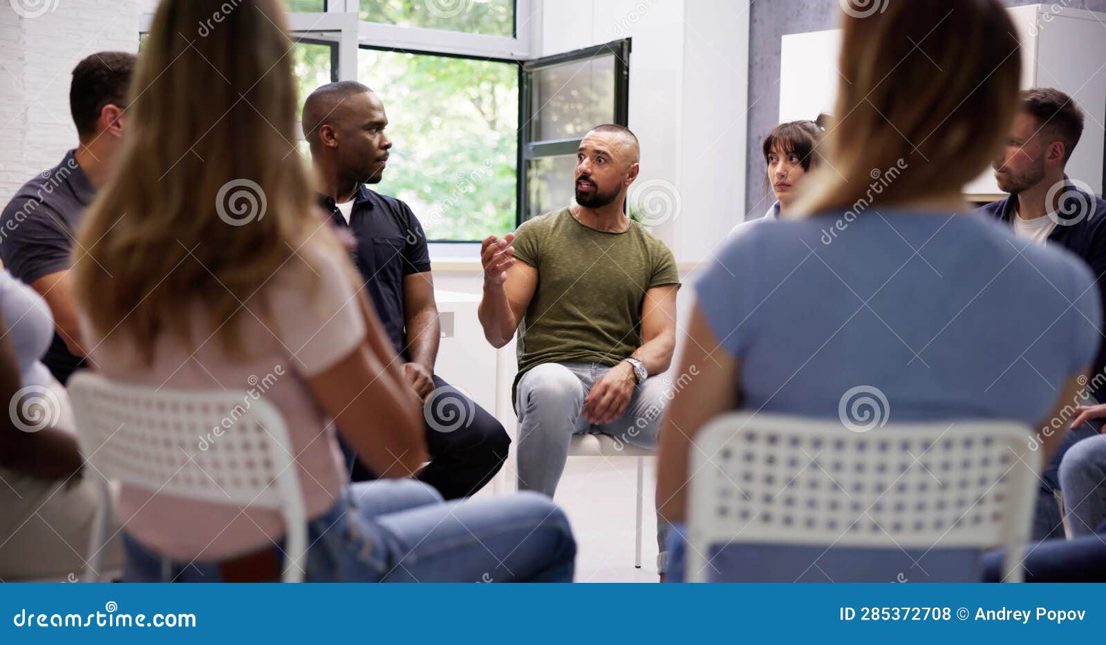Multicultural Group Young Counseling Therapy Stock Photo - Image of ...