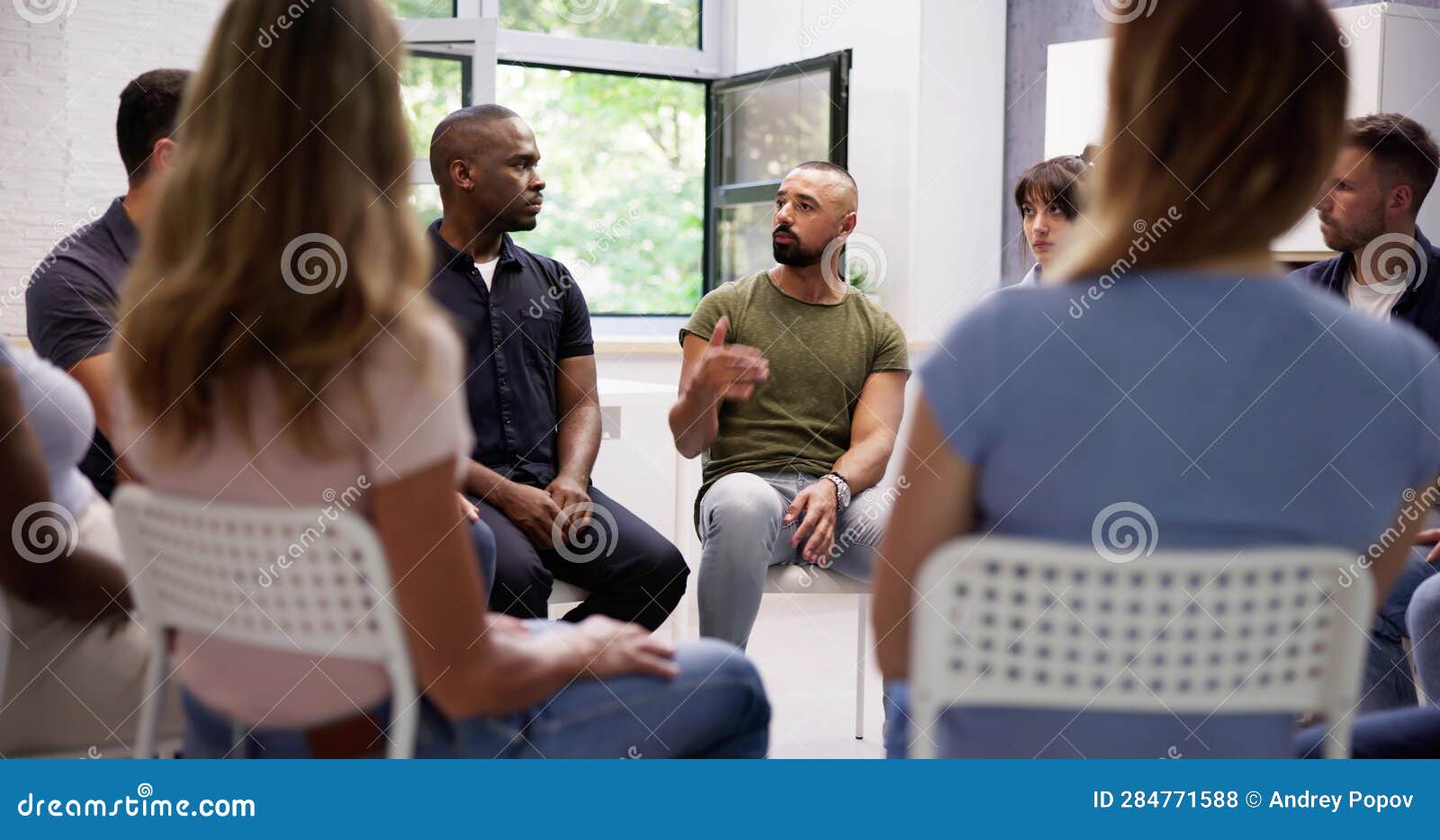 Multicultural Group Young Counseling Therapy Stock Photo - Image of ...