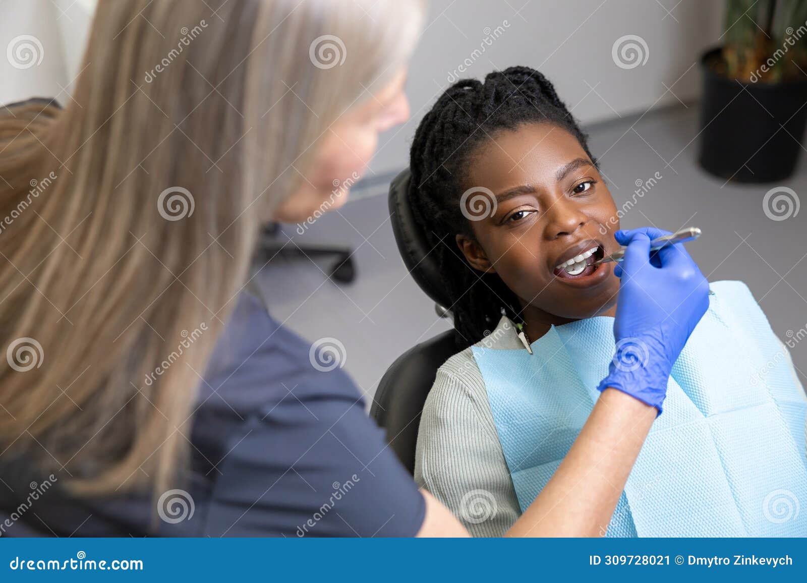 Multicultural Lady in Dental Clinic Doing Teeth Checkup Stock Image ...