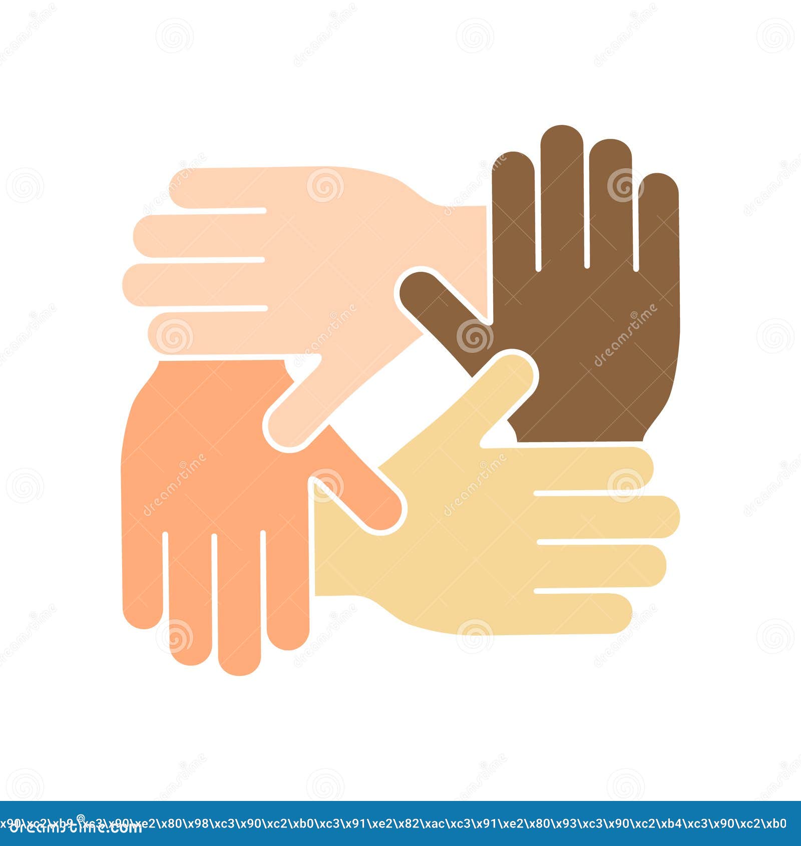 Multicultural and Multiethnic Friendship Symbol Vector Stock Vector ...
