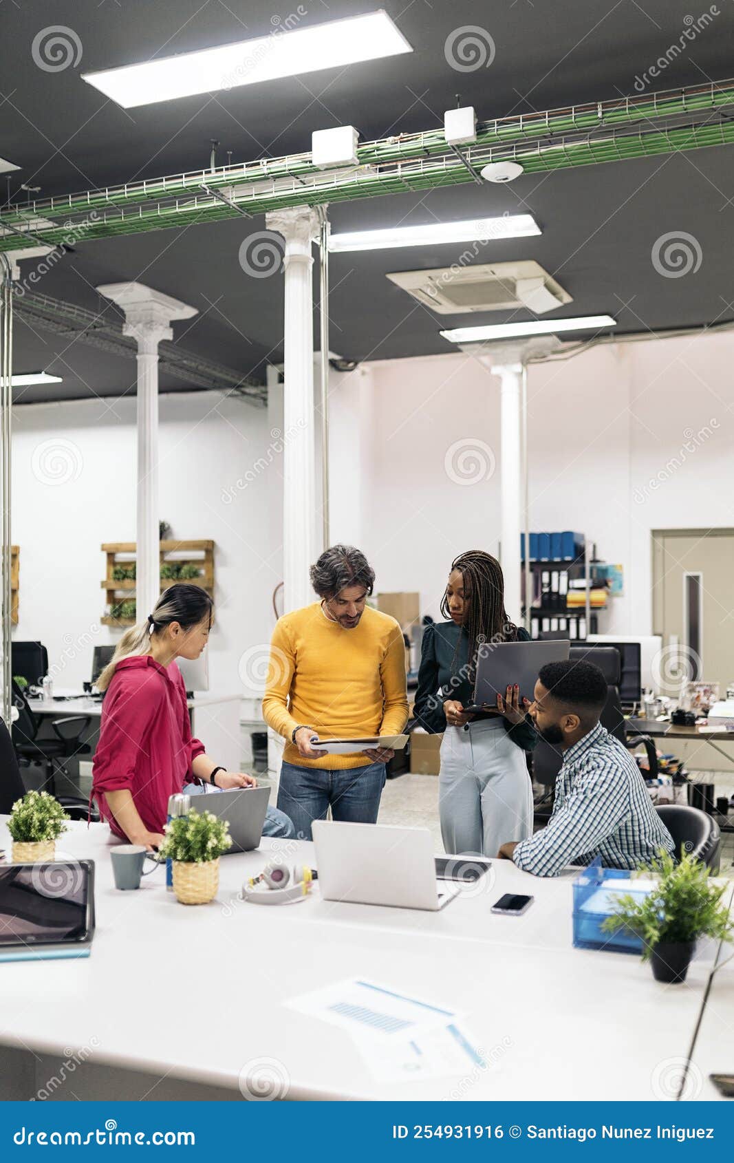 Multicultural Office Workers Talking Stock Photo - Image of colleagues ...