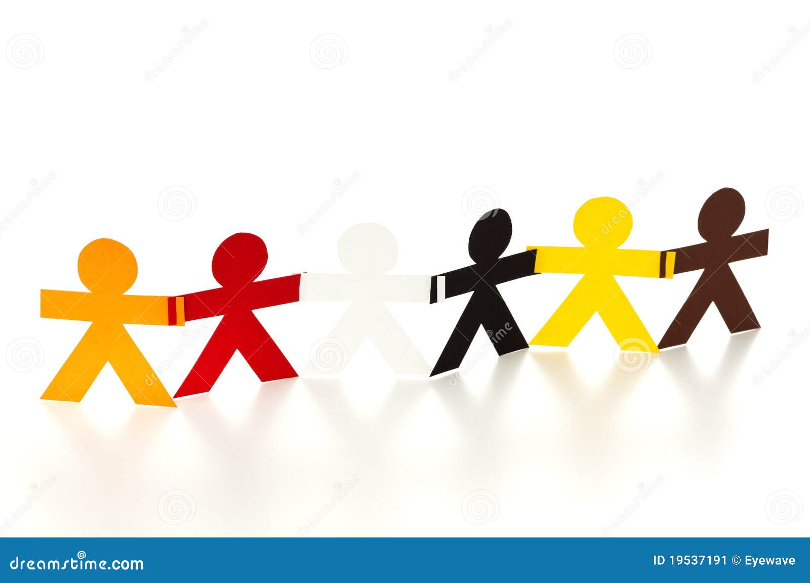 Multicultural Paper People Chain Stock Image - Image of united ...