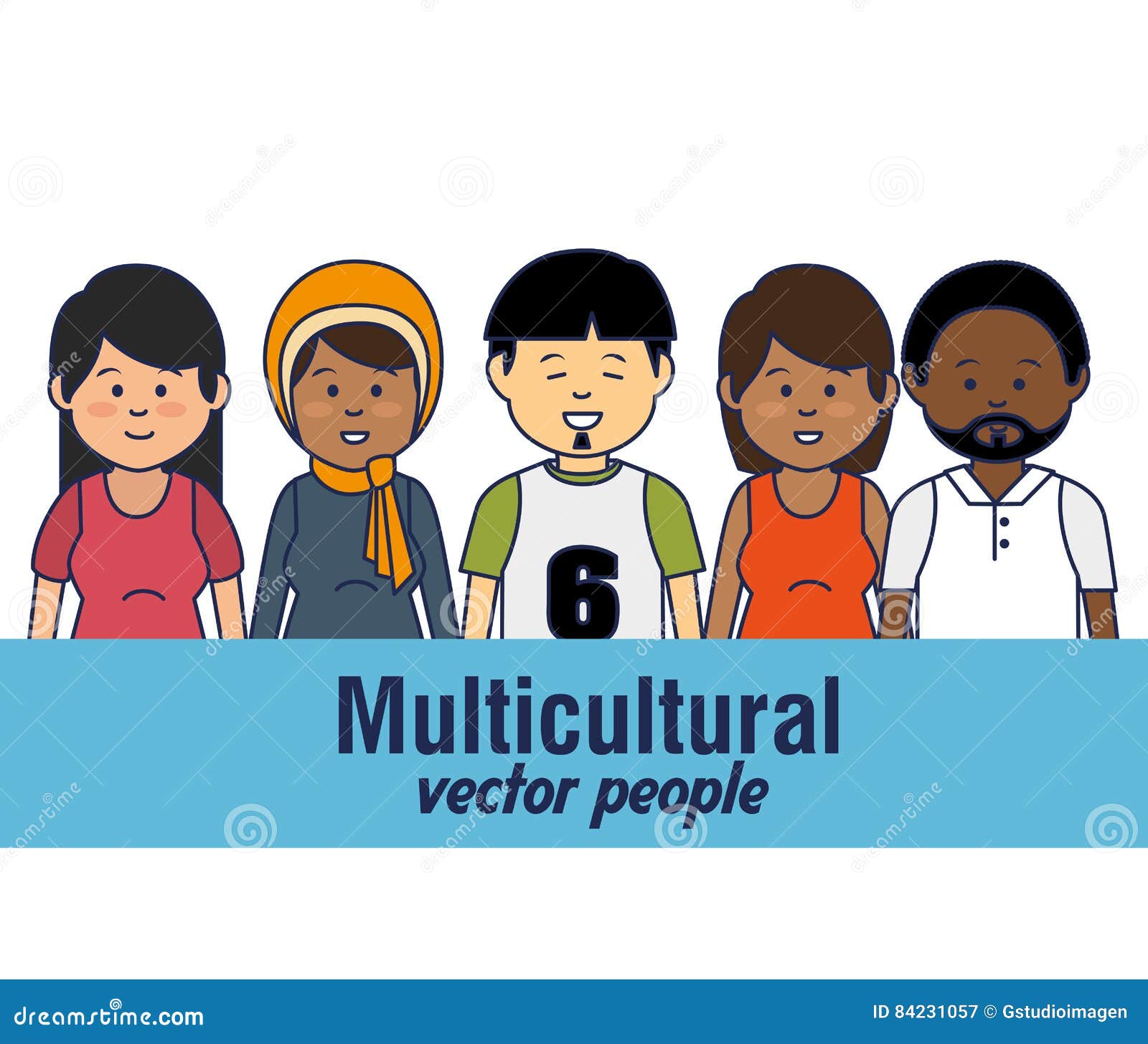 Multicultural People Avatars Icon Stock Illustration - Illustration of ...