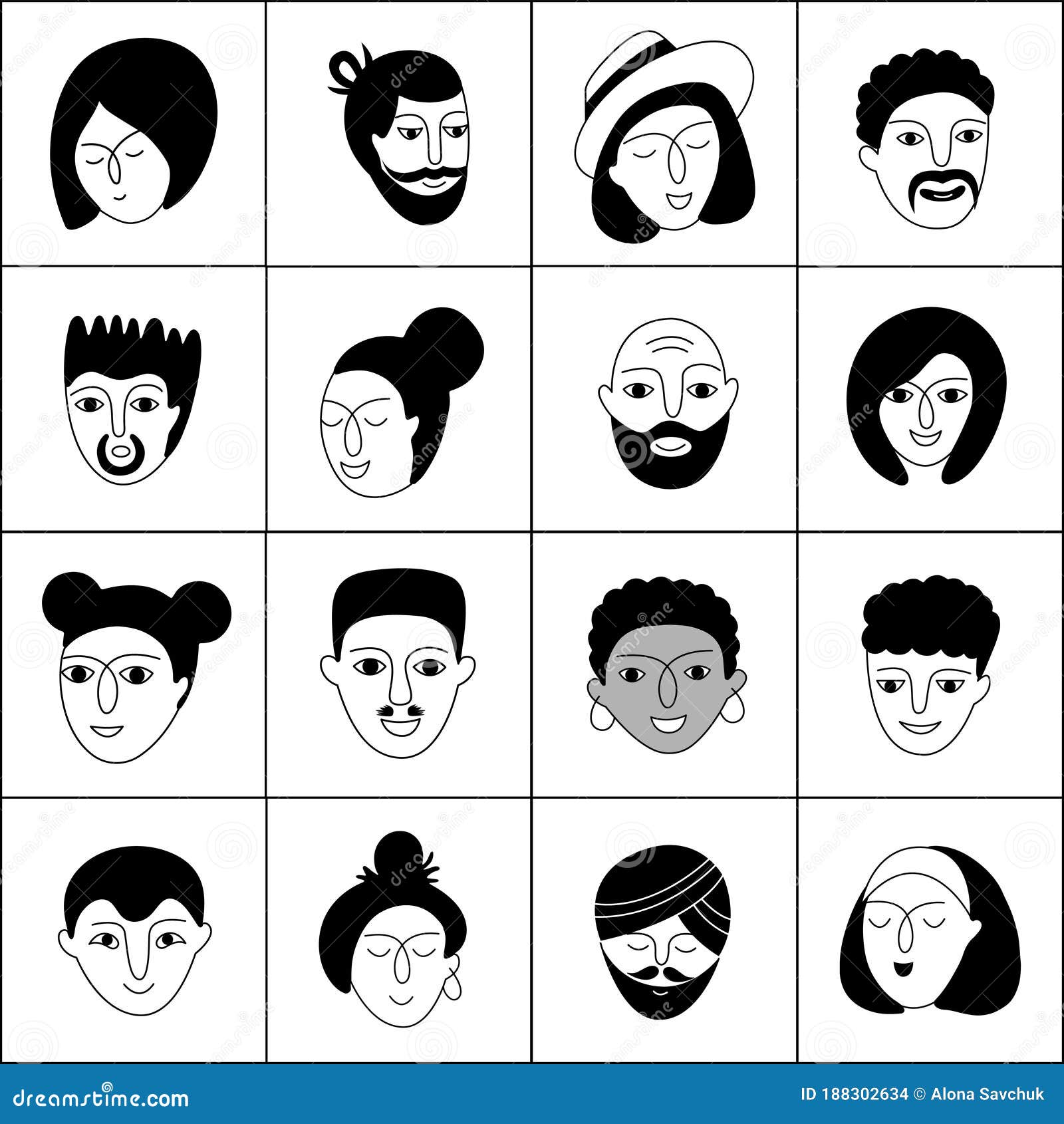 A Multicultural People Seamless Pattern Stock Vector - Illustration of ...